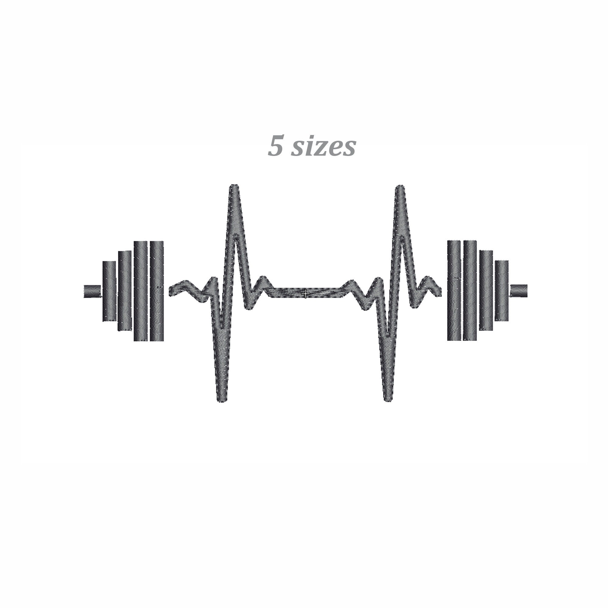 EKG Embroidery Design Barbell Embroidery Gymnastic Embroidery | Etsy