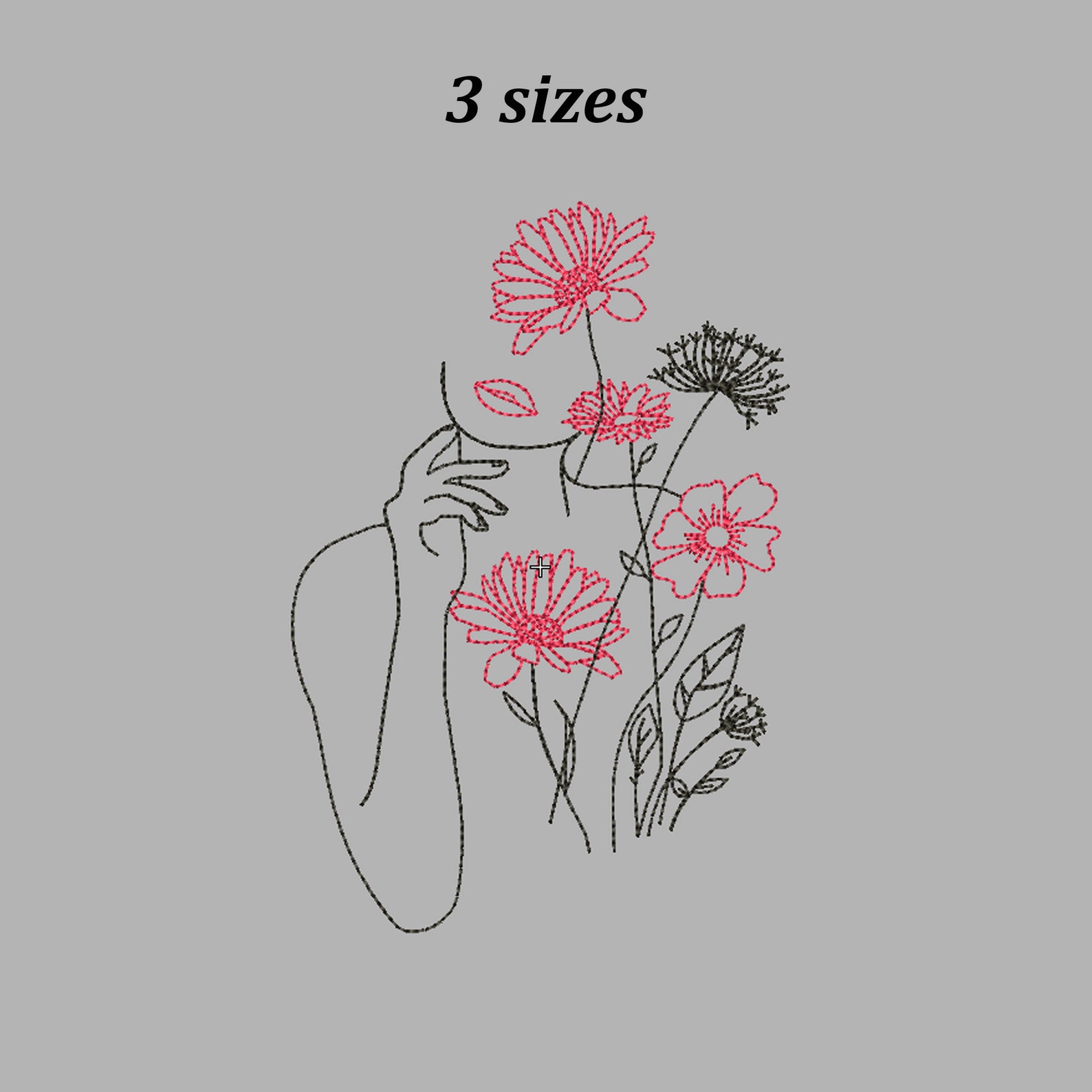 Girl With Flowers Embroidery Designs Digital Embroidery Designs Female ...