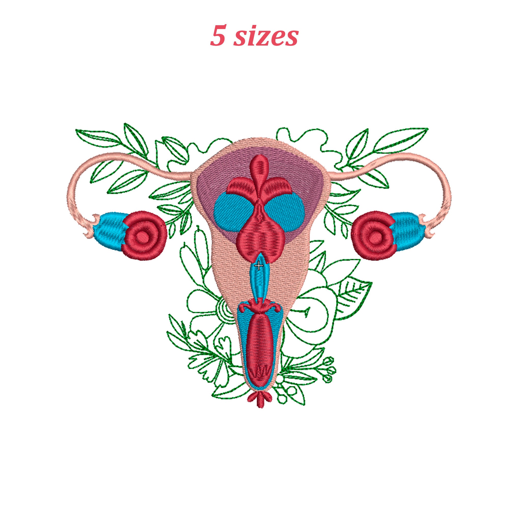 Uterus embroidery design Uterus in flowers embroidery Woman | Etsy