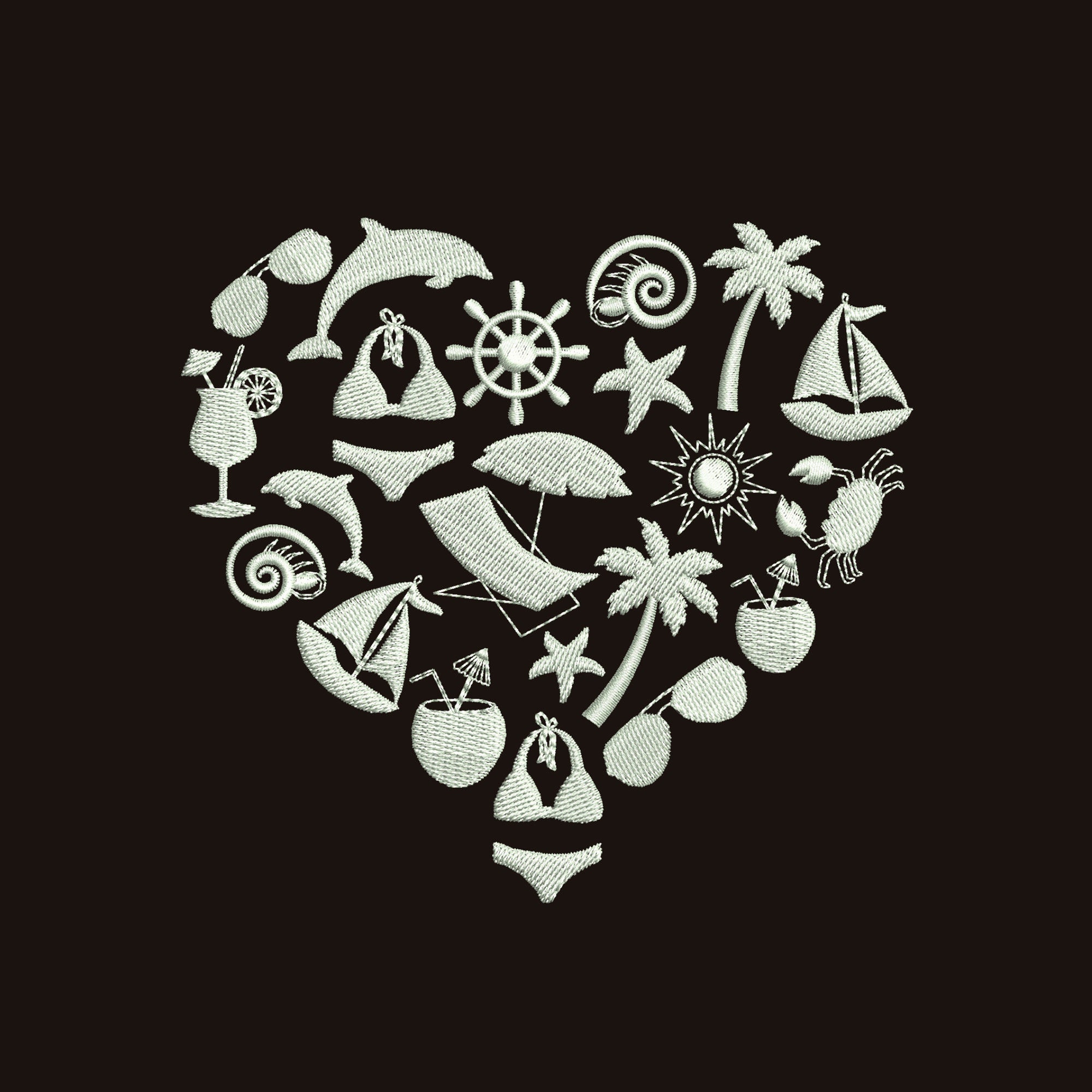 Summer Machine Embroidery Design Love Summer Design Summer | Etsy