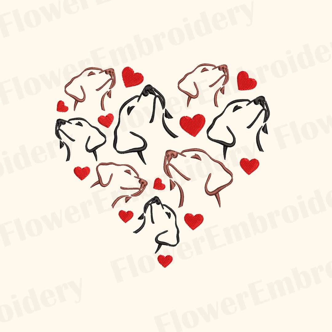 I Love Labrador Machine Embroidery Design Dog Mom Embroidery Labrador ...