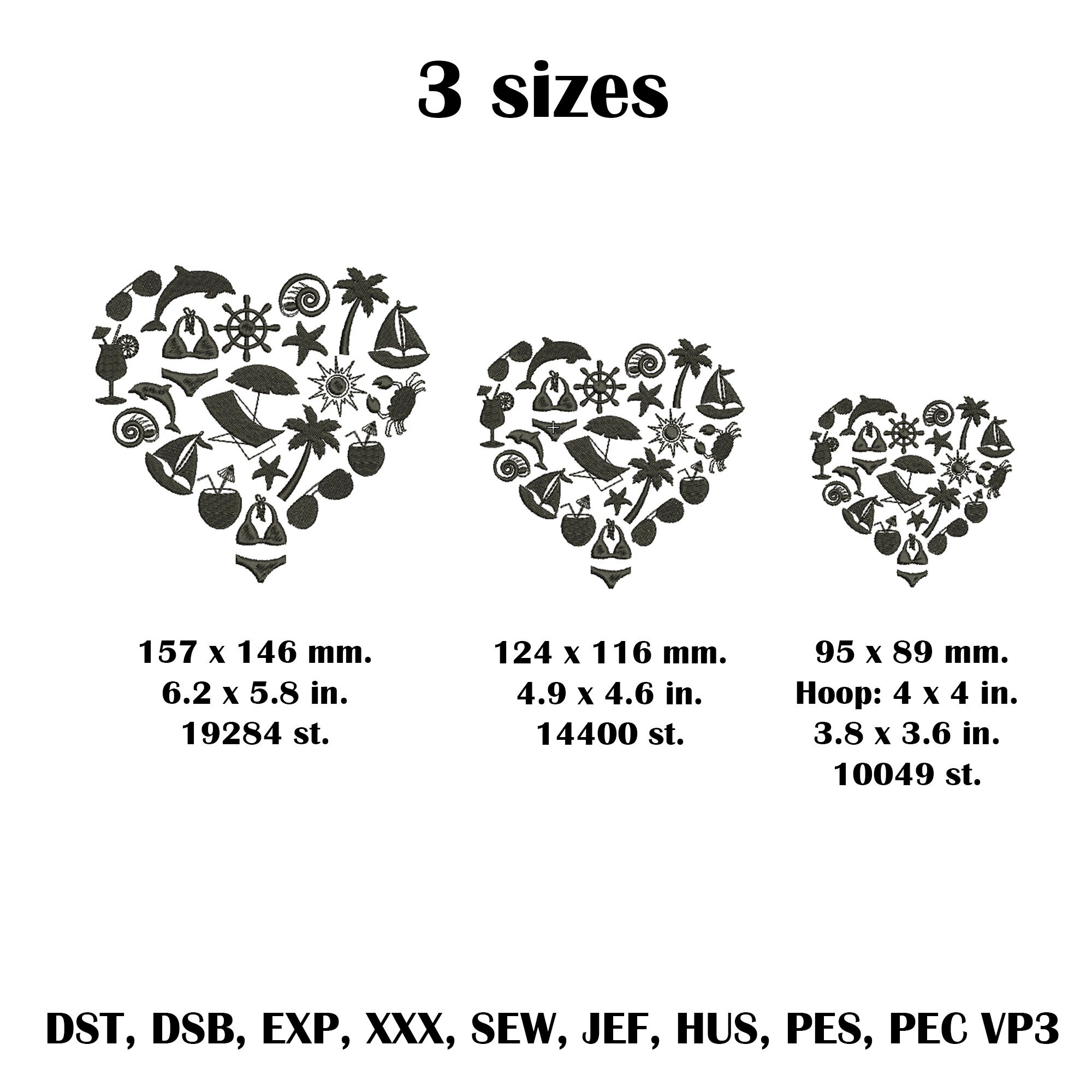 Summer Machine Embroidery Design Love Summer Design Summer | Etsy