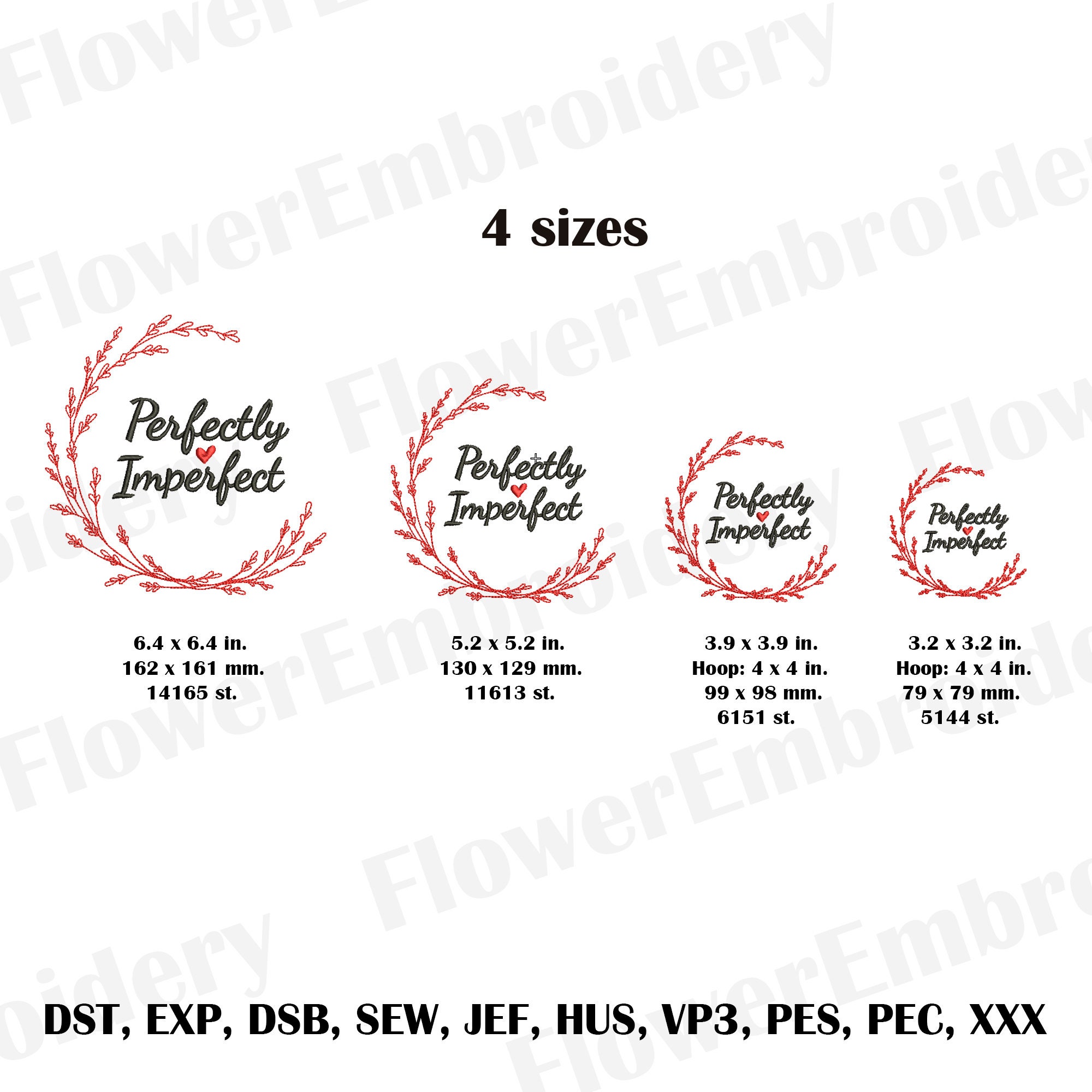 Perfectly Imperfect Machine Embroidery Flower Embroidery - Etsy