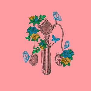 Male Reproductive System Design Male Anatomy Digital Embroidery Designs ...