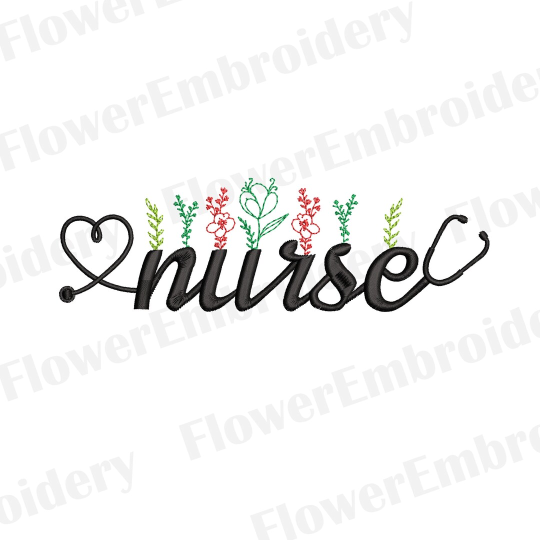 Nurse Machine Embroidery Design Medical Embroidery Stethoscope ...