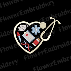 Nurse Machine Embroidery Design Medical Design Stethoscope Embroidery ...