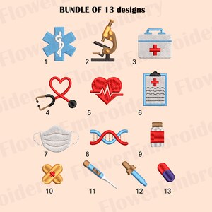 Medicine Embroidery Designs: Nurse Medical Stethoscope Bundle (digital ...
