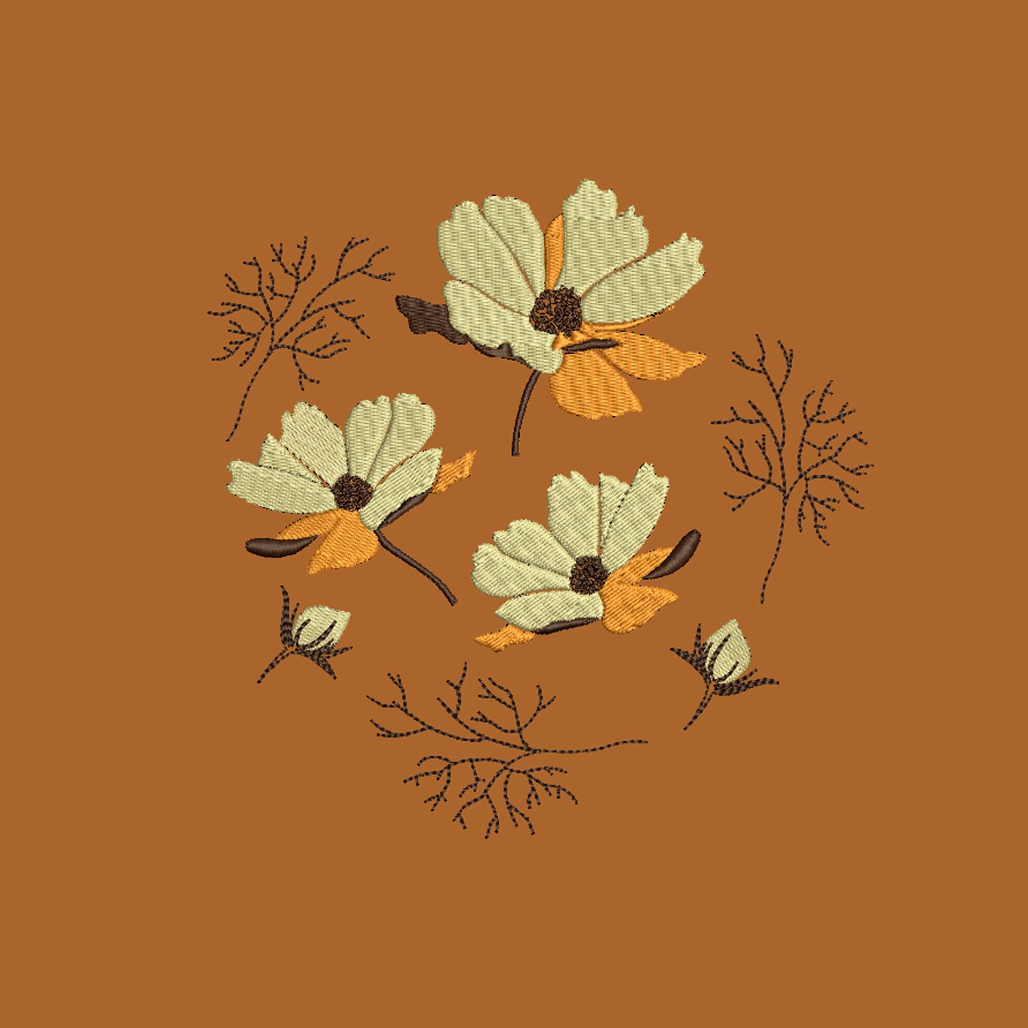 Wildflower Machine Embroidery Design Embroidery Designs - Etsy