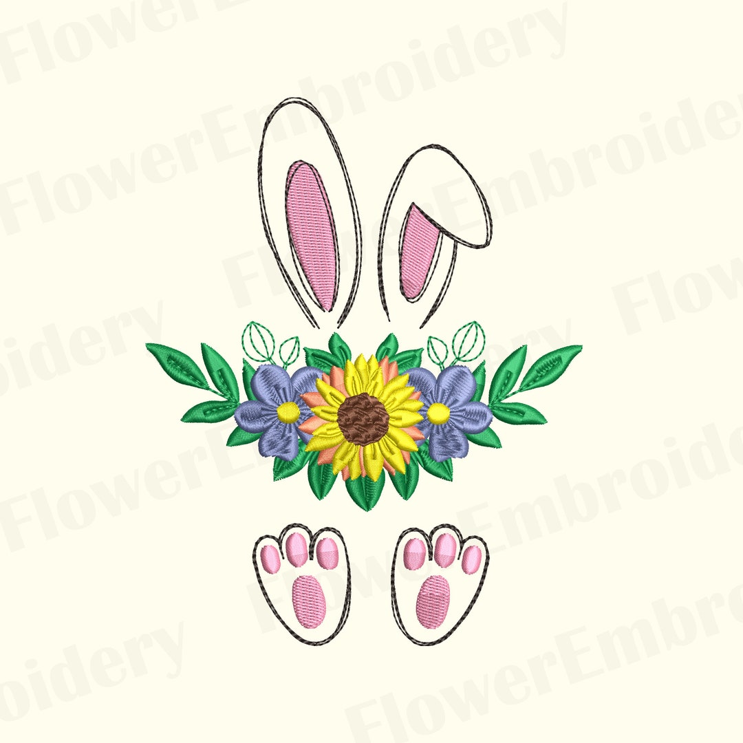 Easter Bunny Machine Embroidery Design Happy Easter Machine Embroidery ...