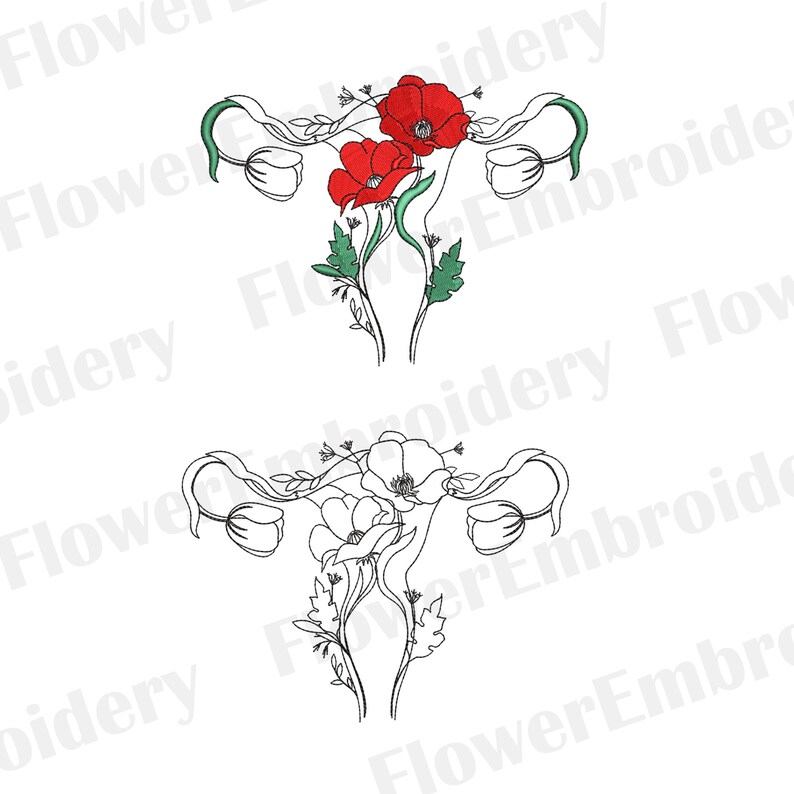 Uterus Machine Embroidery Design Pro Choice Embroidery Uterus - Etsy