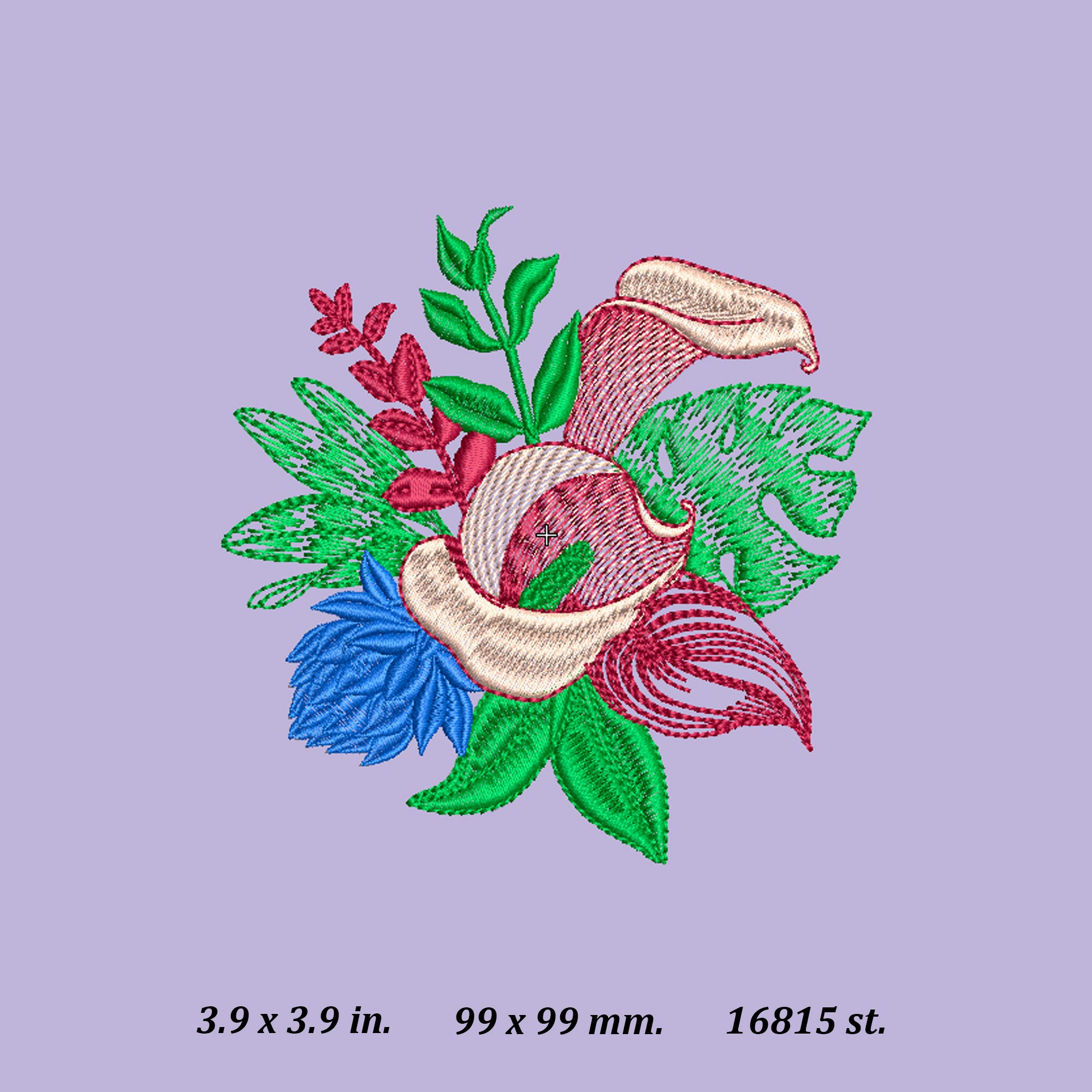 Tropical Flower Machine Embroidery Design Hibiscus Embroidery | Etsy