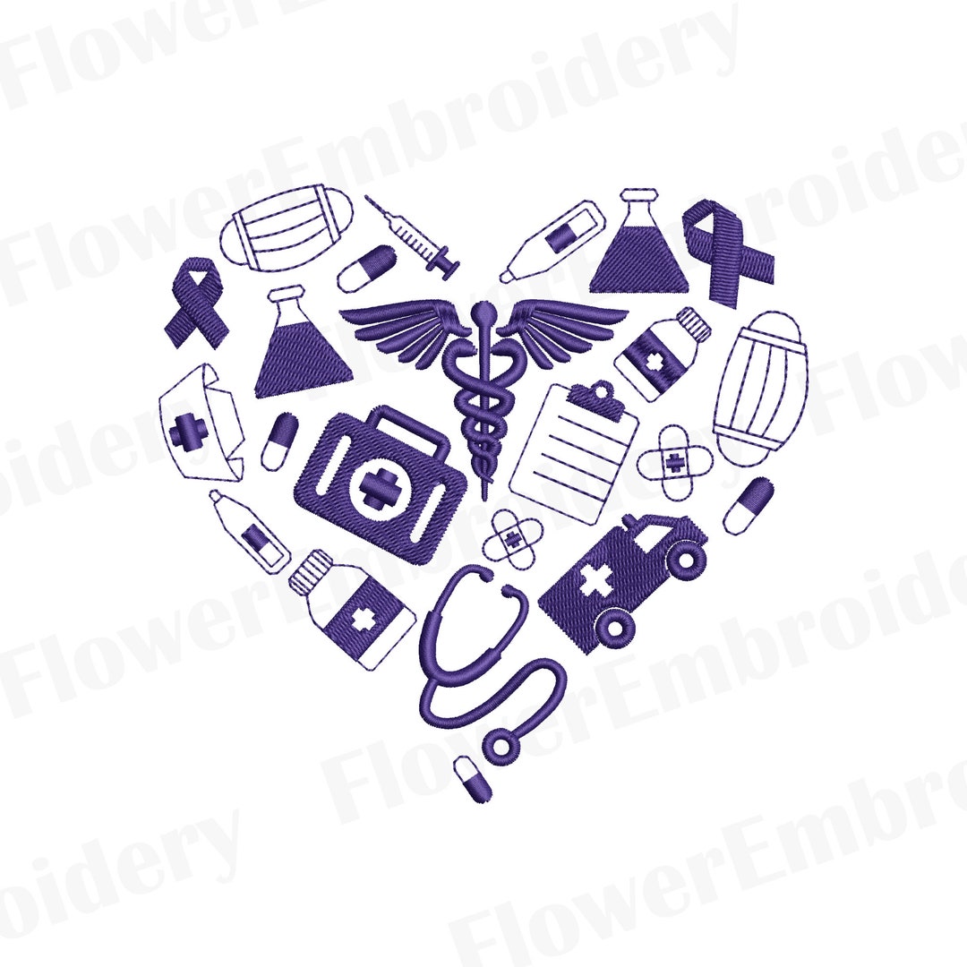 Nurse Machine Embroidery Design Medical Embroidery Stethoscope ...