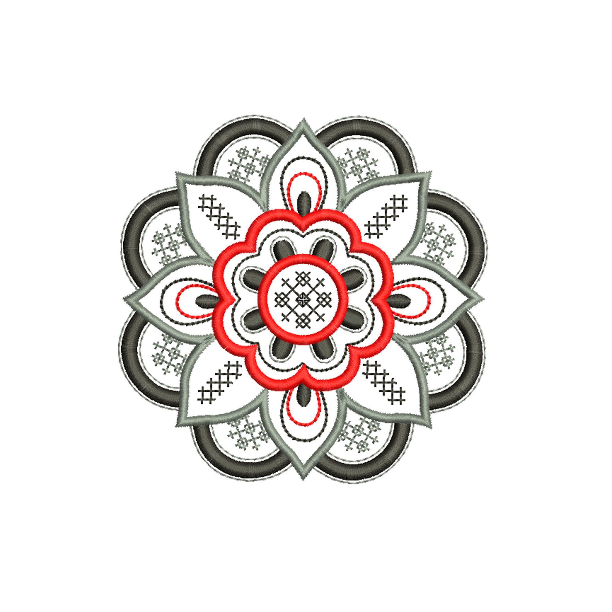 Floral Mandala Embroidery Design Mandala Machine Embroidery - Etsy