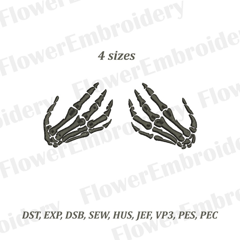 Skeleton Hand Embroidery Design Skeleton Bra Embroidery Design - Etsy