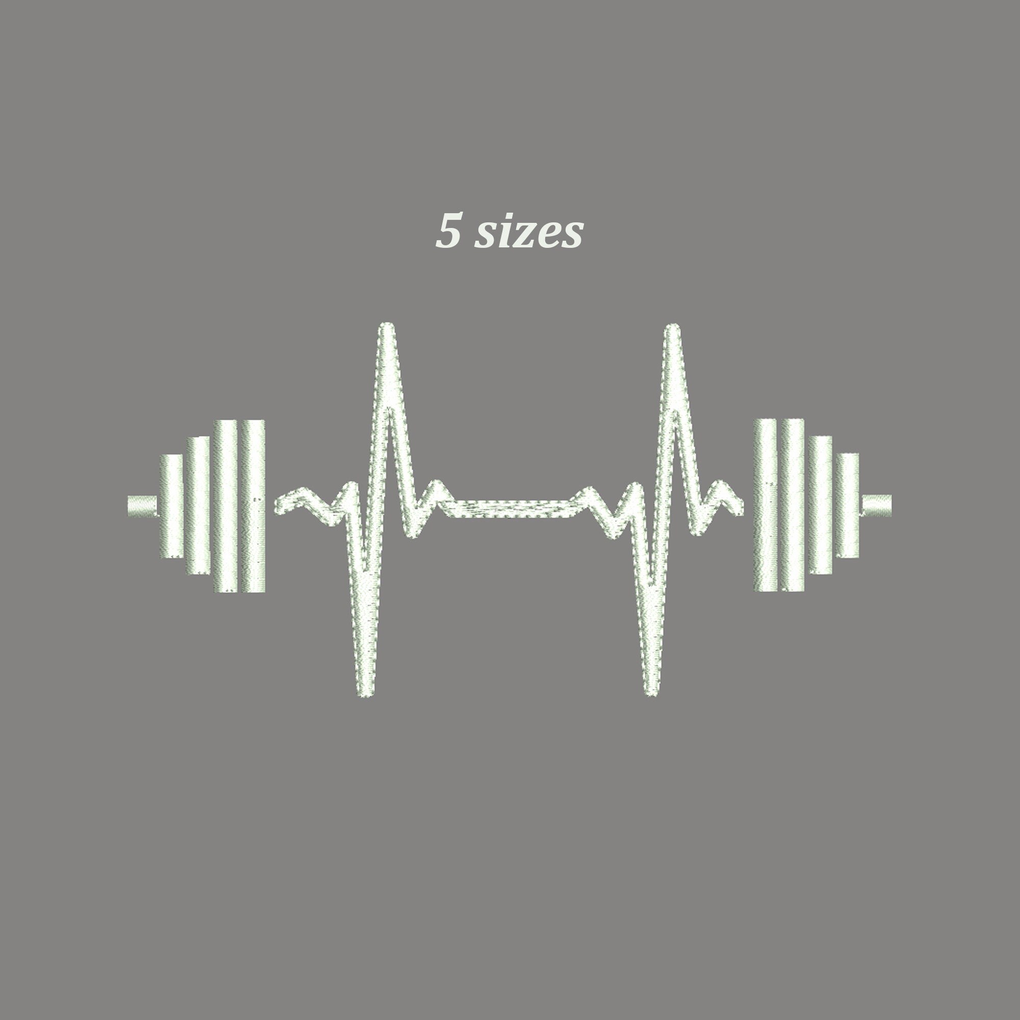EKG Embroidery Design Barbell Embroidery Gymnastic Embroidery | Etsy