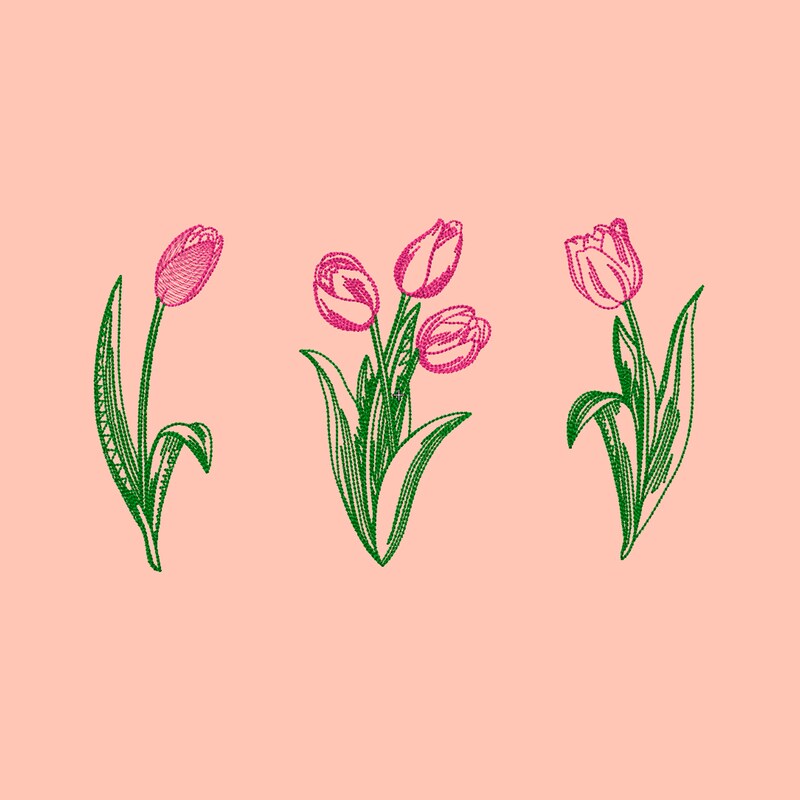 Tulip Embroidery - Etsy