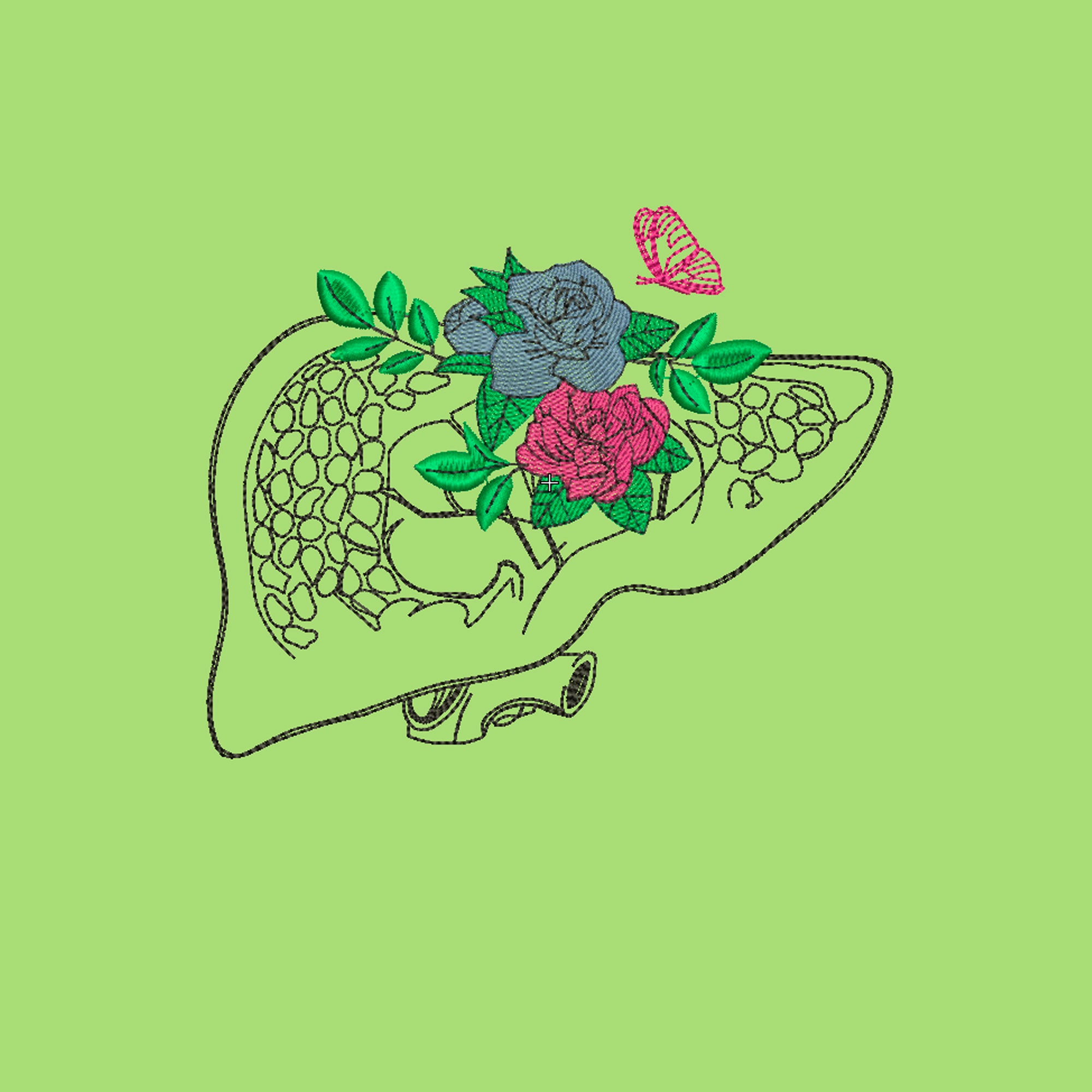 Anatomical liver in flowers Anatomy embroidery Human Liver | Etsy