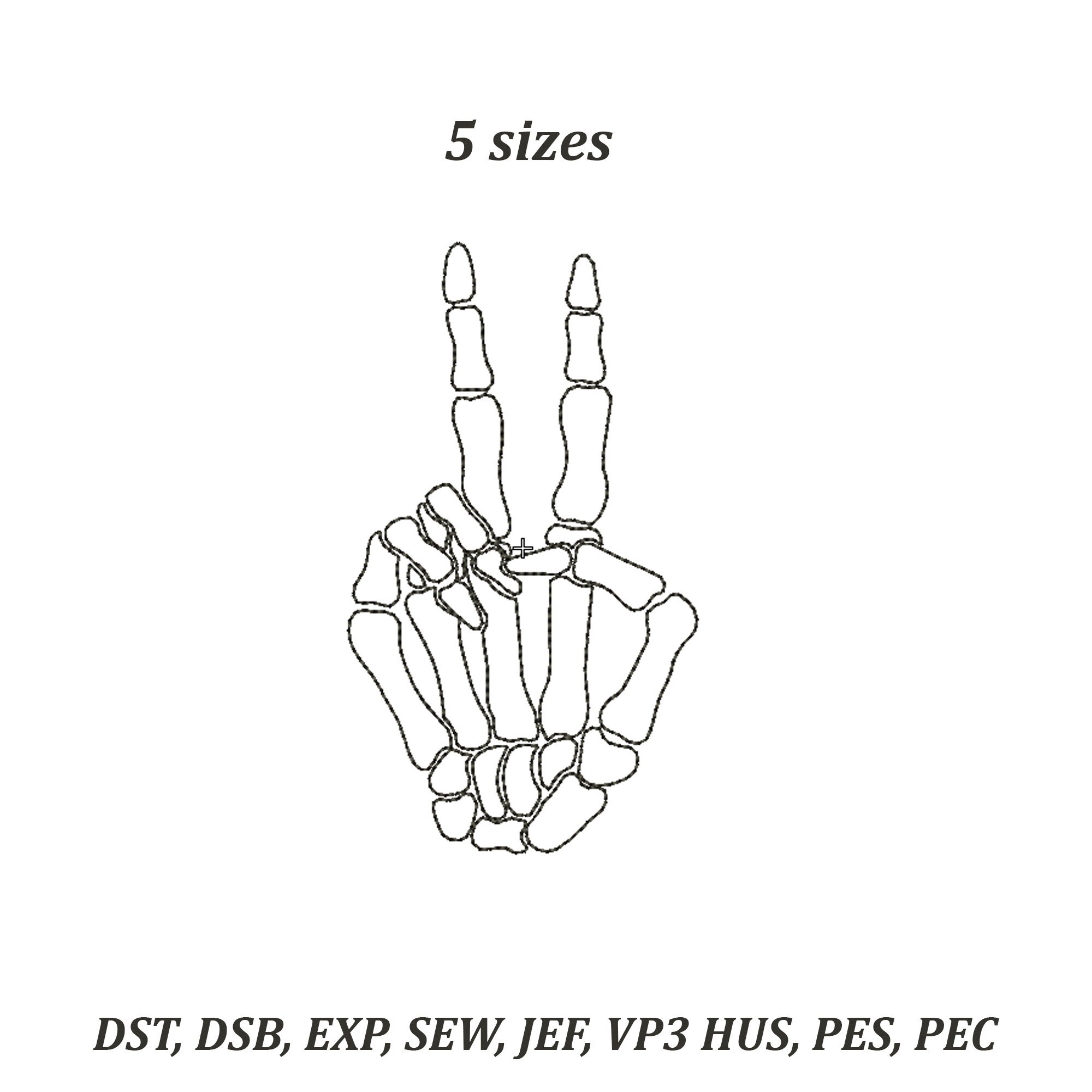 Skeleton peace hand Skeleton peace signSkeleton hand | Etsy