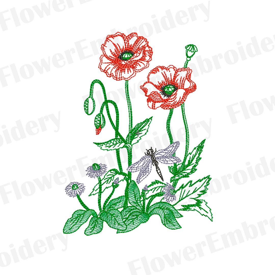 Flower Machine Embroidery Design Wildflower Machine Embroidery Design ...