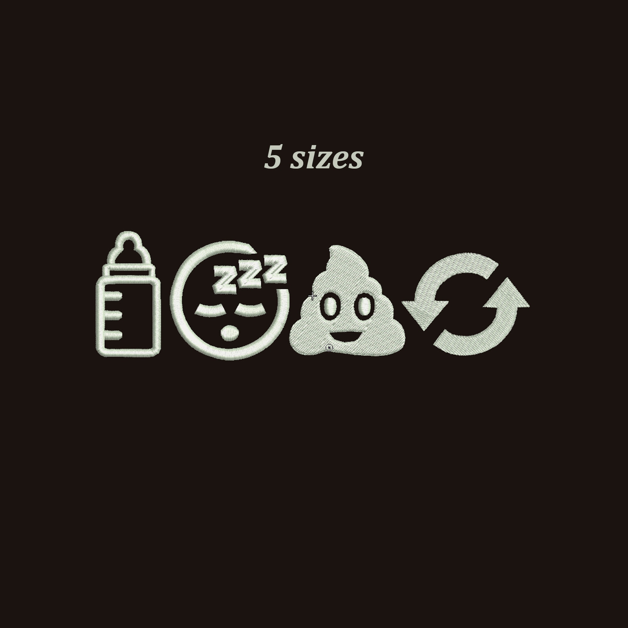 Eat Sleep Poop Repeat Poop Embroidery Design Files Baby - Etsy