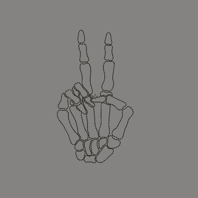 Skeleton Peace Hand Skeleton Peace Signskeleton Hand Embroidery Design ...