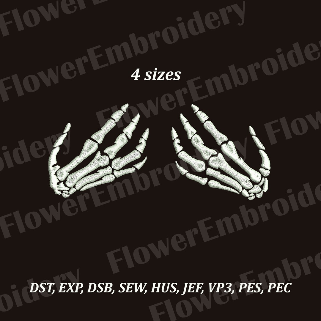 Skeleton Hand Embroidery Design Skeleton Bra Embroidery Design Day of ...
