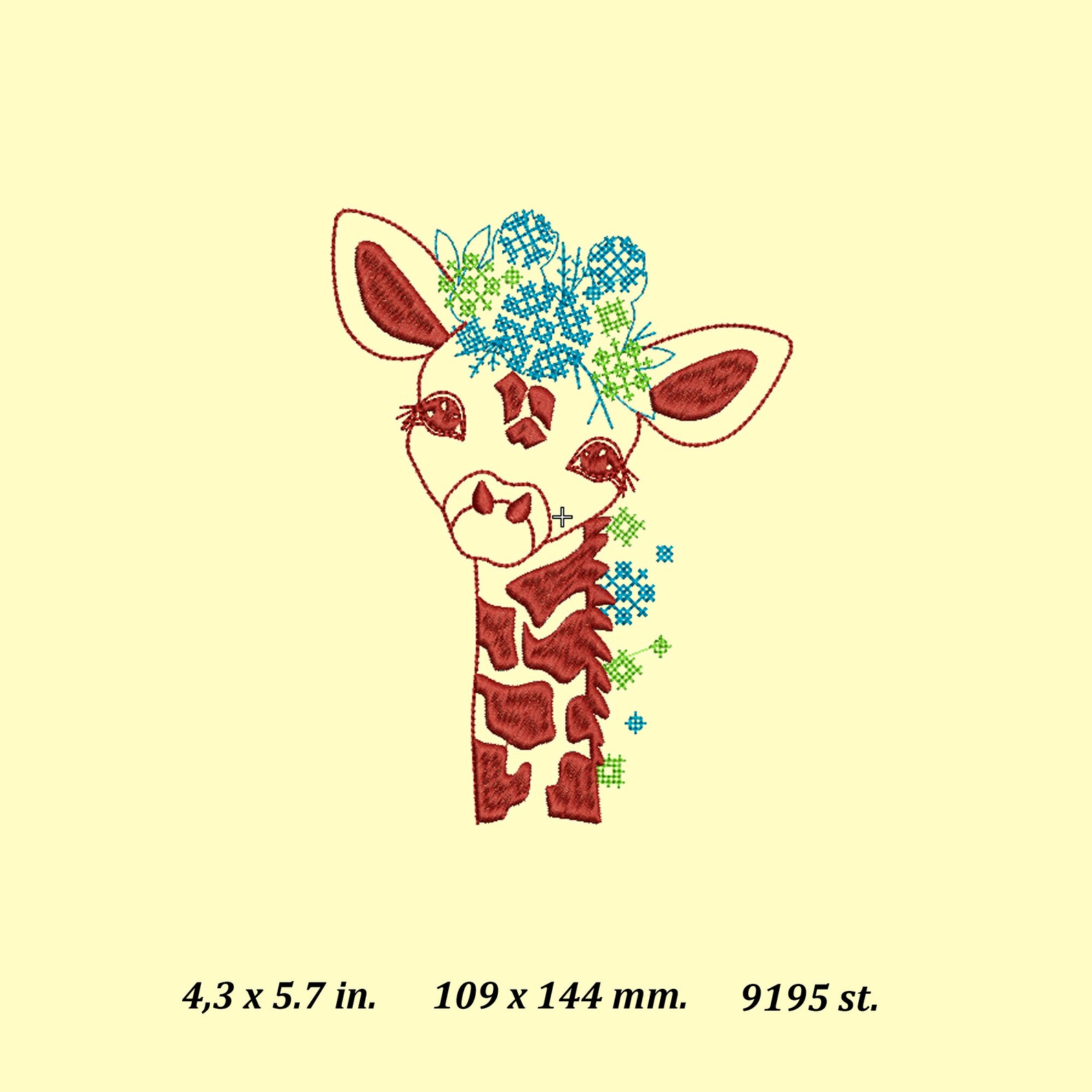 Giraffe Machine Embroidery Design Embroidery Giraffe Brother | Etsy