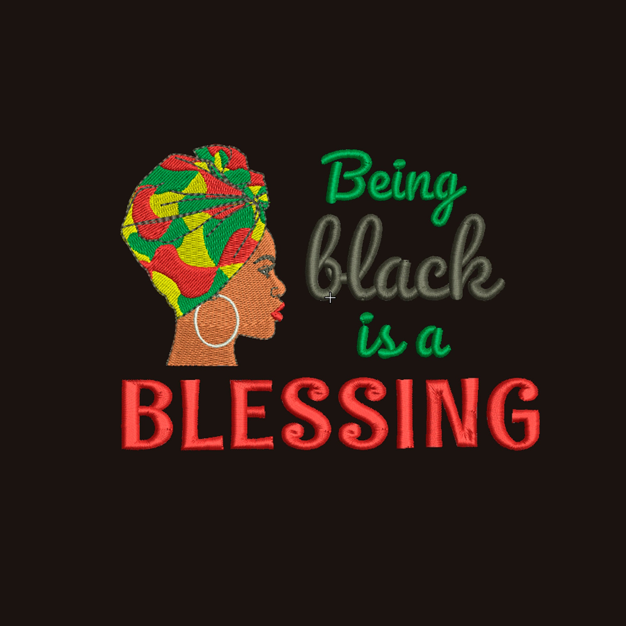 Being black is a blessing embroidery designs Black embroidery | Etsy