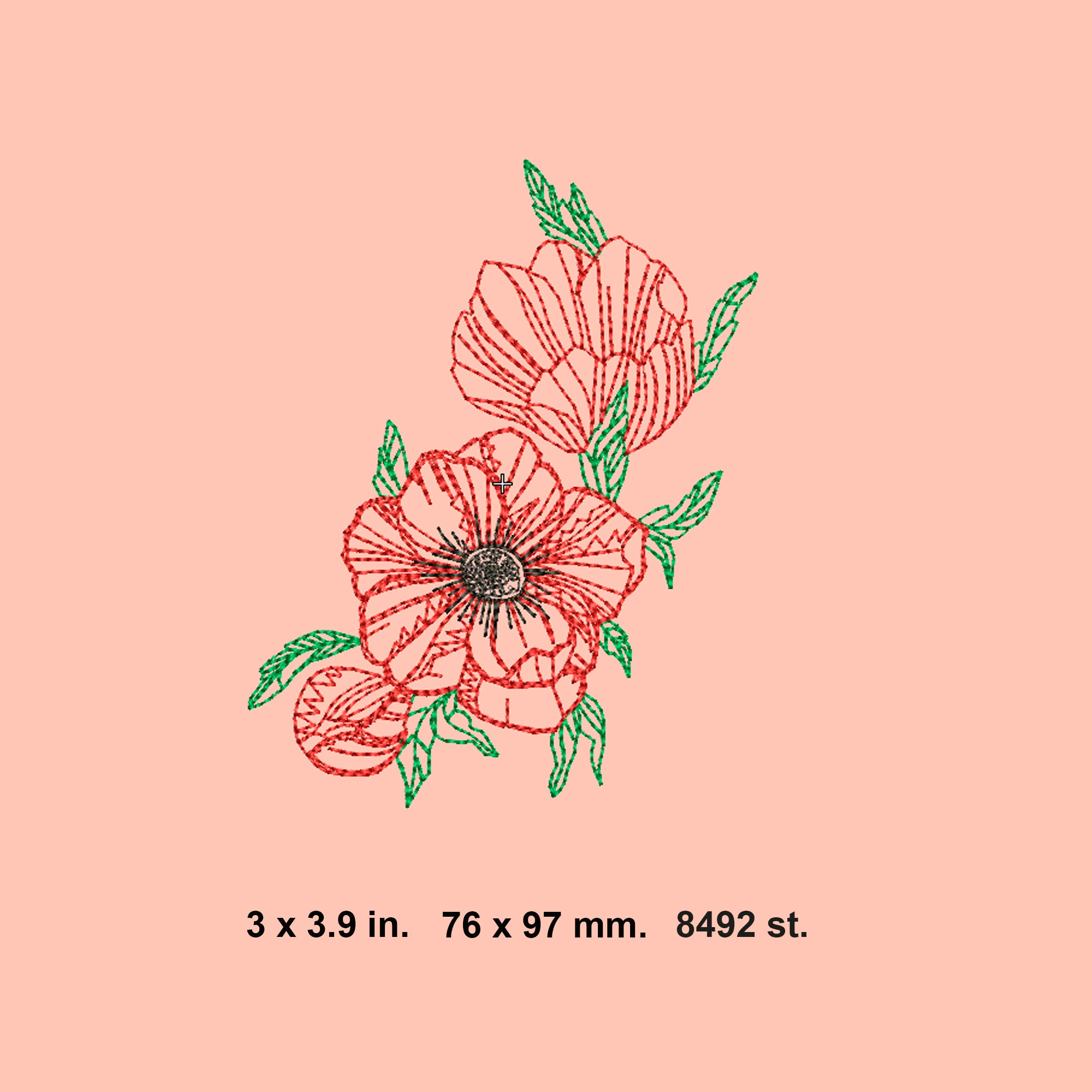 Machine Embroidery Flower Designs Poppy Embroidery Designs - Etsy