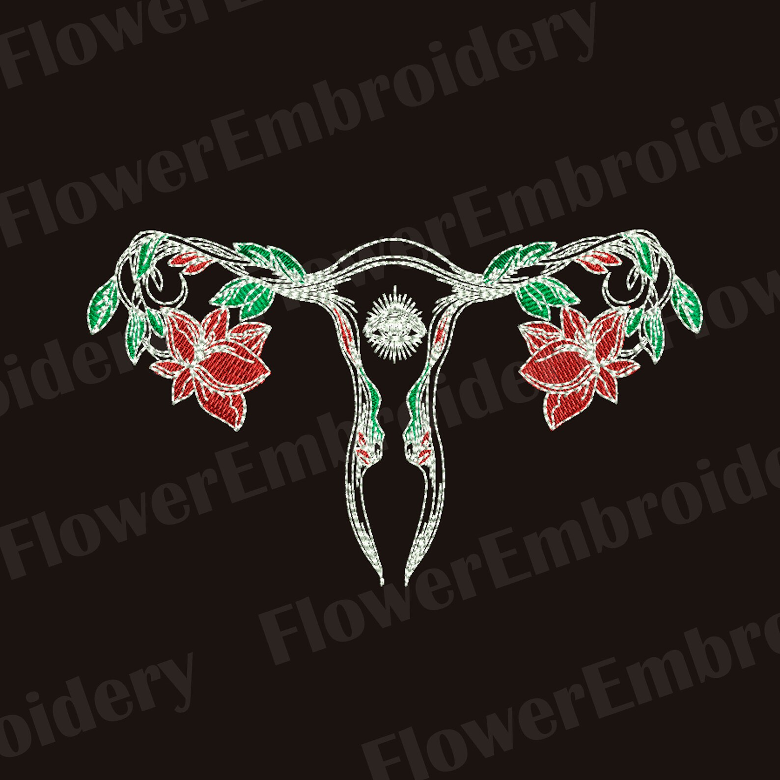 Uterus Embroidery Design Uterus in Flowers Embroidery Woman - Etsy Canada