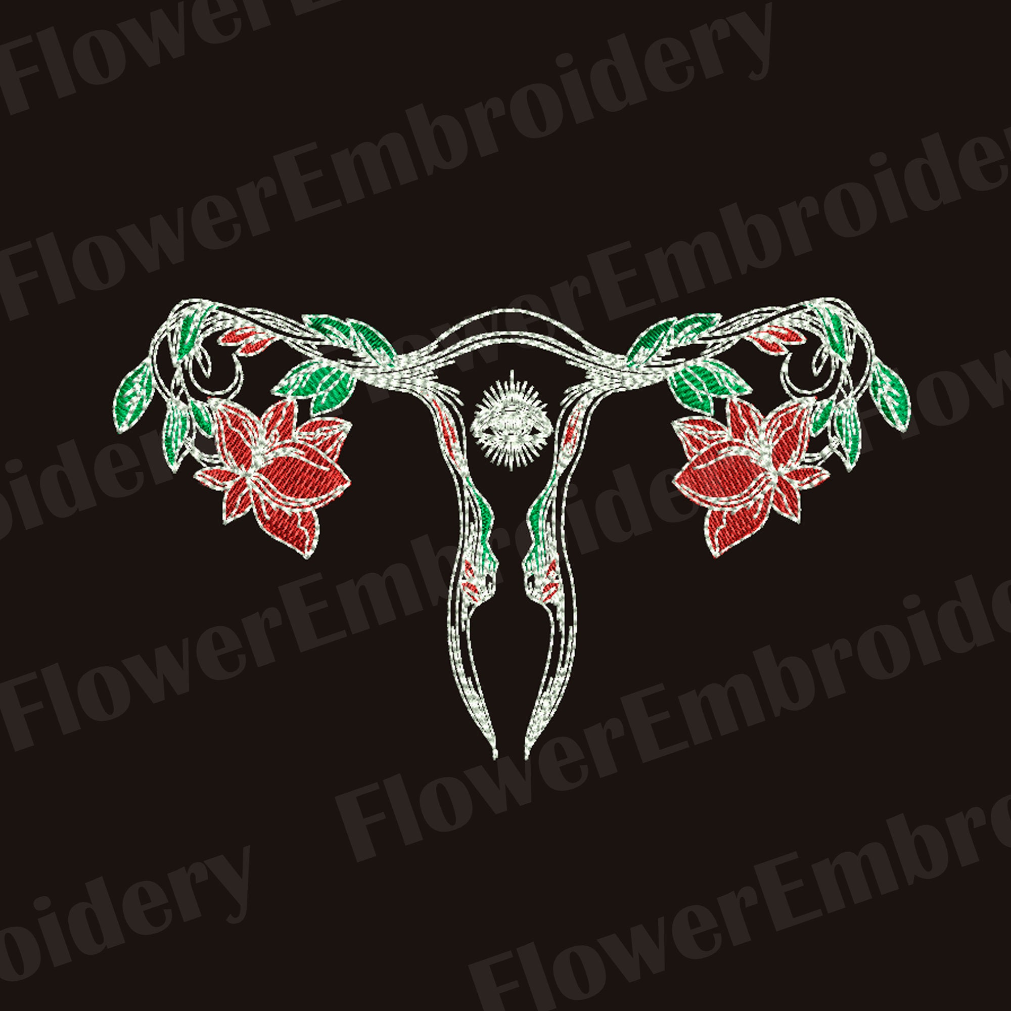 Uterus Embroidery Design Uterus in Flowers Embroidery Woman - Etsy Canada
