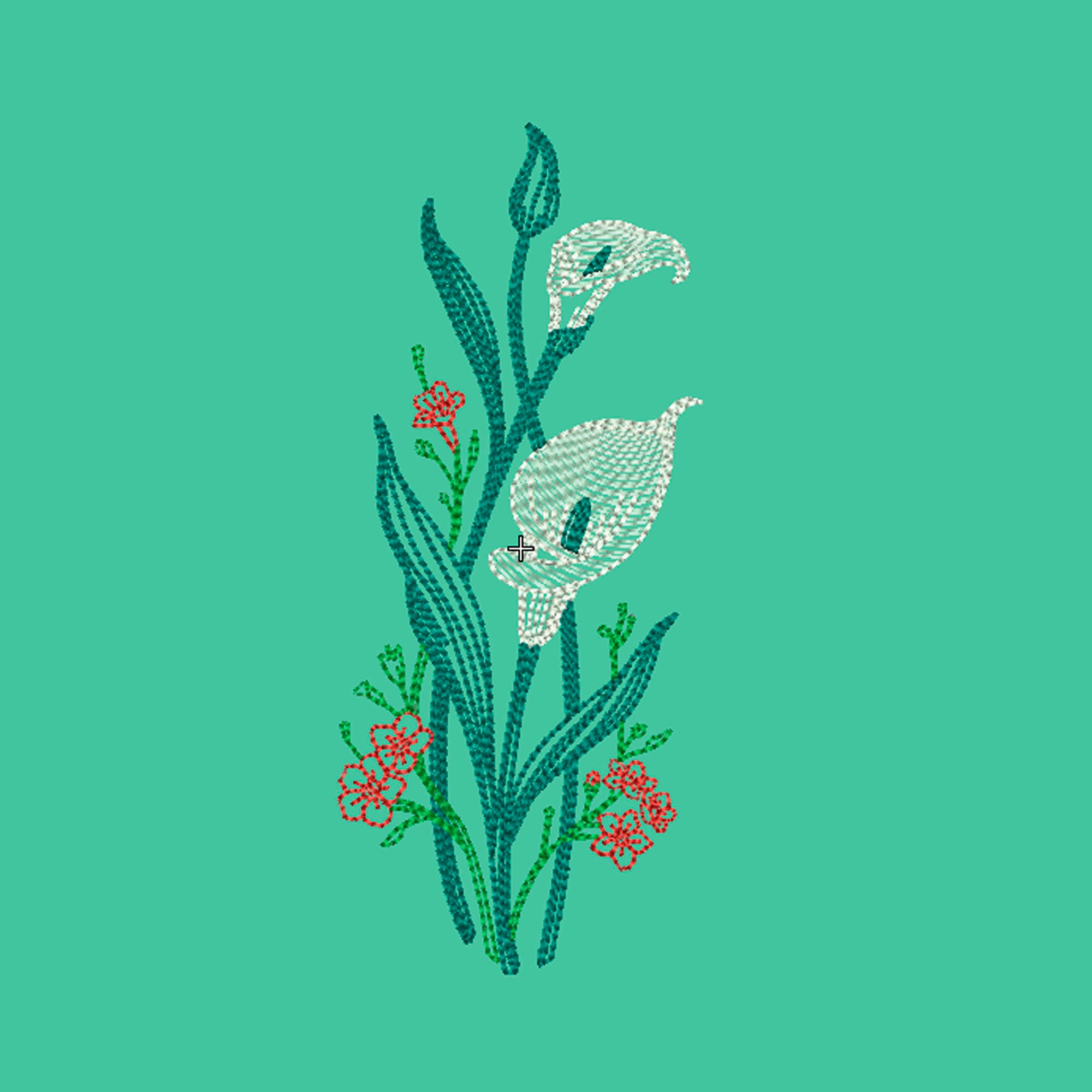 Flower Embroidery Machine Embroidery Design Flora Calla Lilies - Etsy