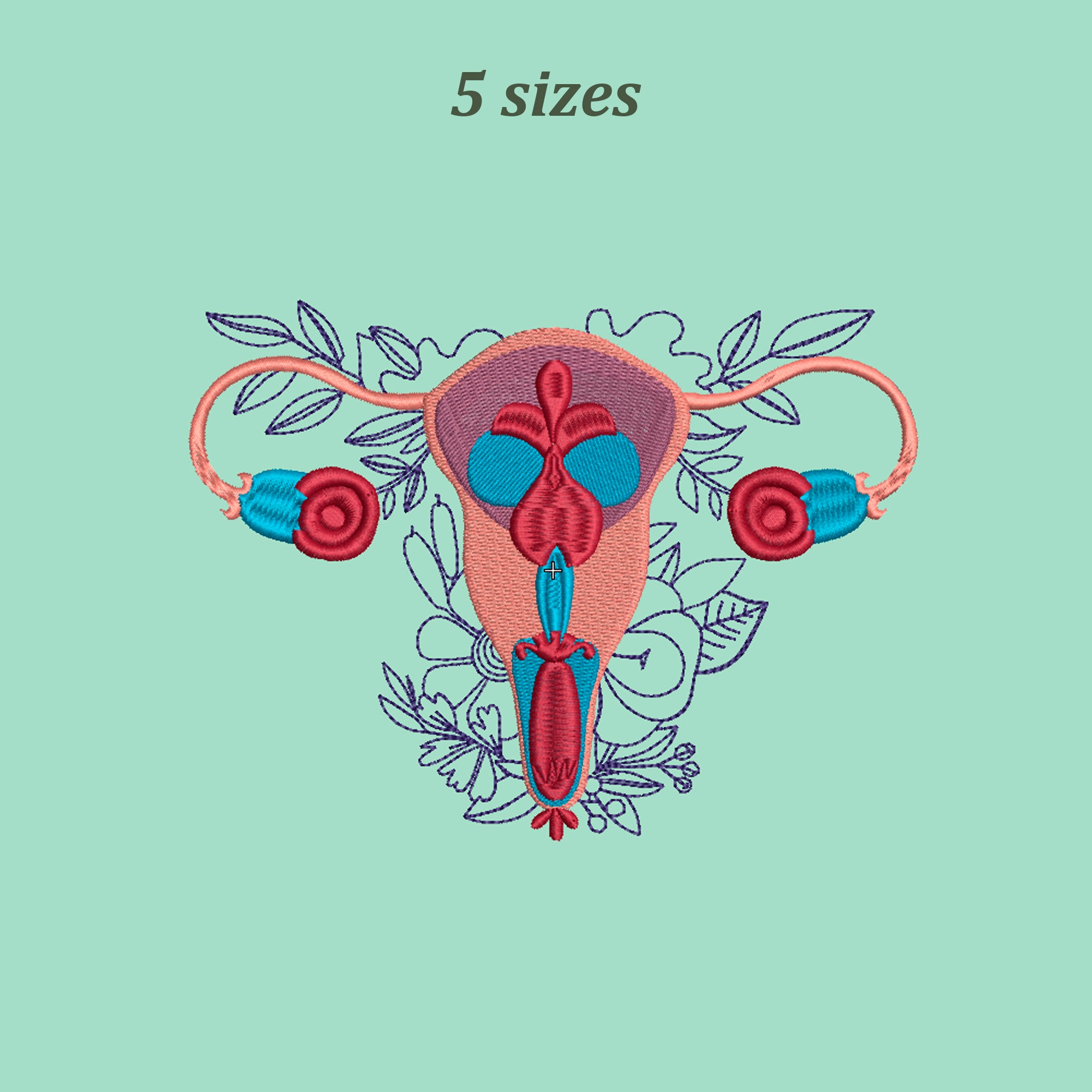 Uterus embroidery design Uterus in flowers embroidery Woman | Etsy
