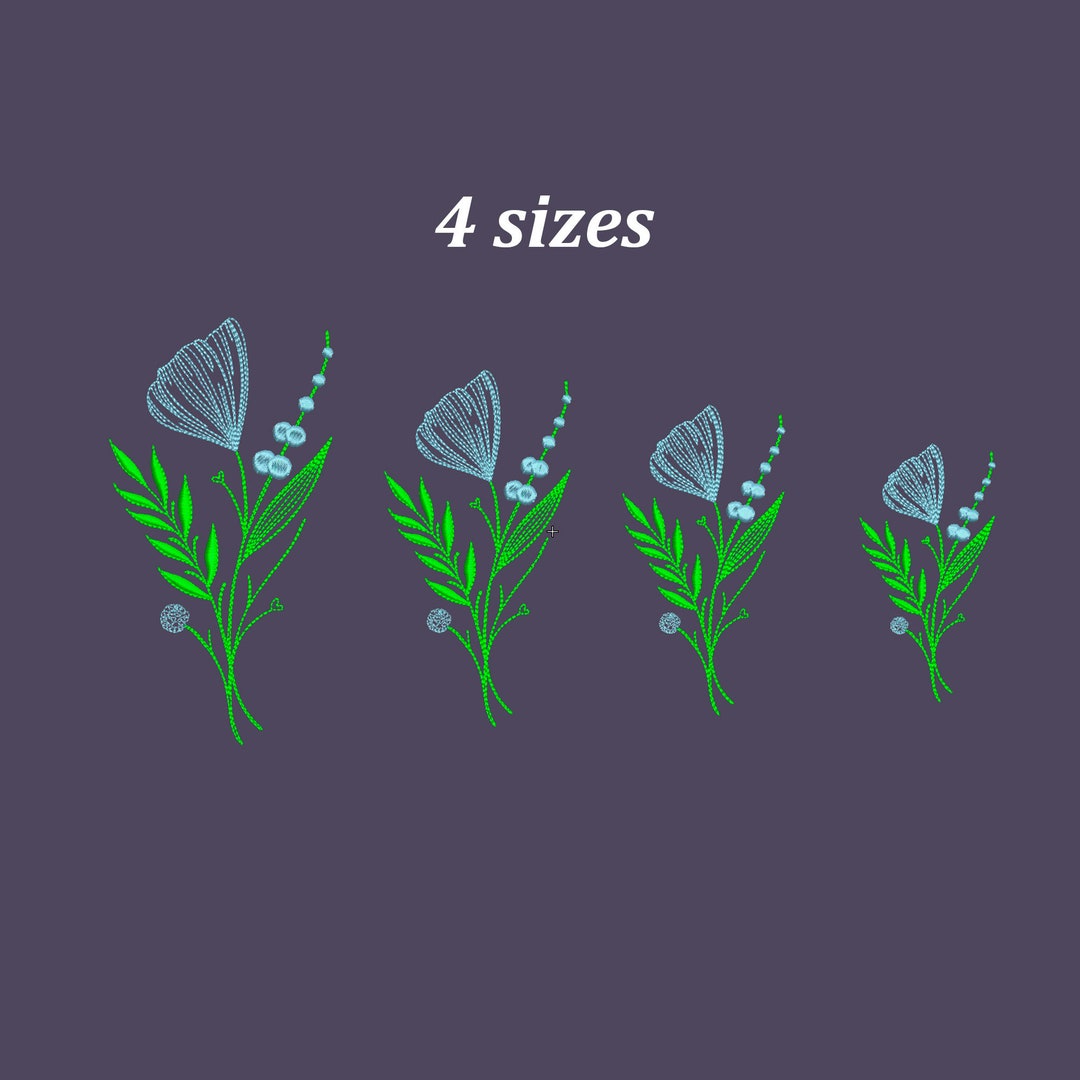 Simple Flower Embroidery Machine Wildflower Embroidery Design Digital ...