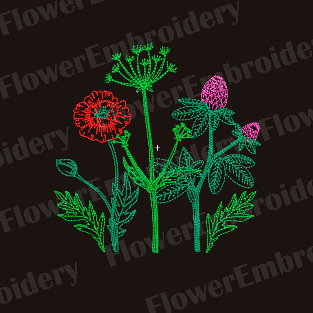 Wildflower Embroidery Designs Flower Embroidery Digital File Machine ...