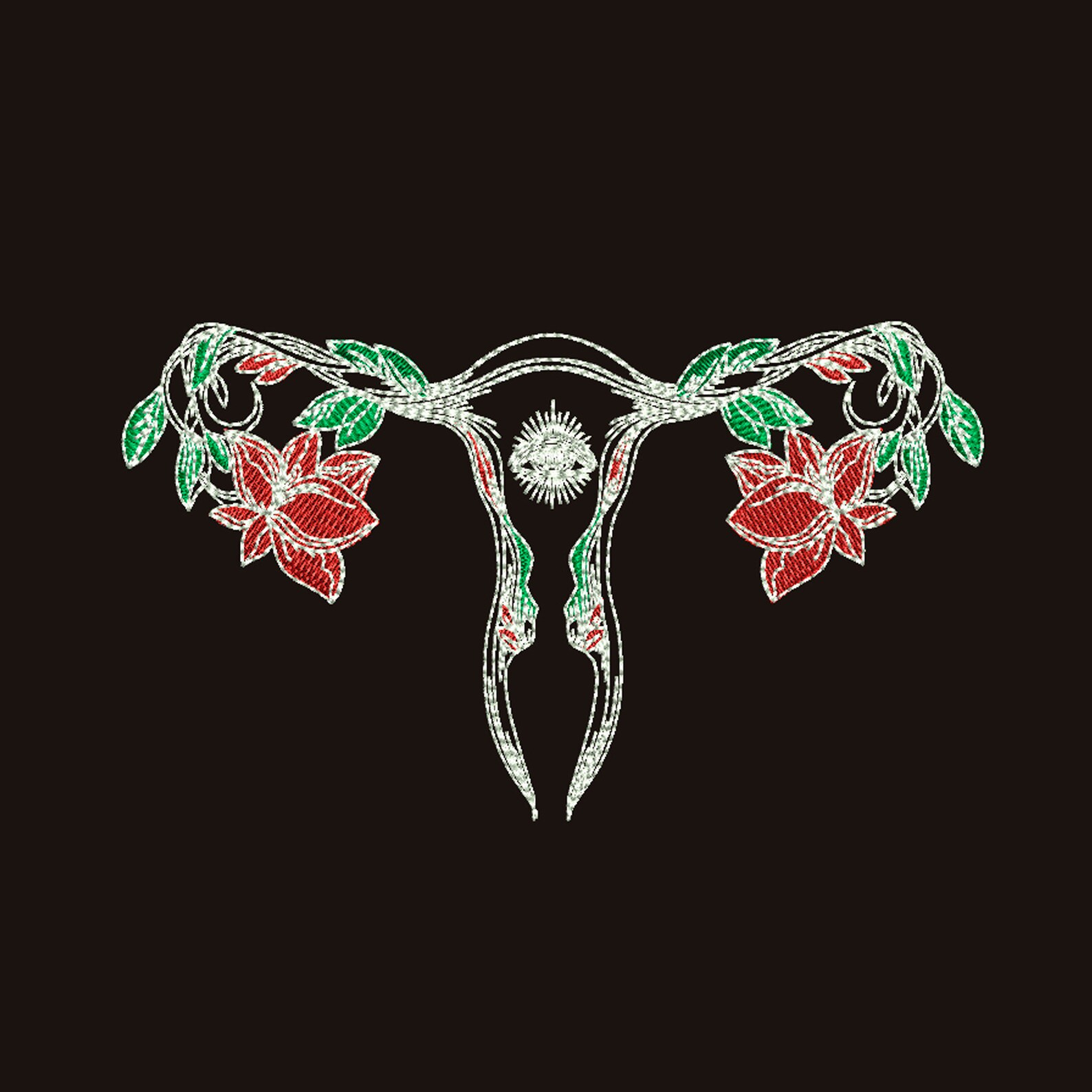 Uterus Embroidery Design Uterus in Flowers Embroidery Woman | Etsy Canada