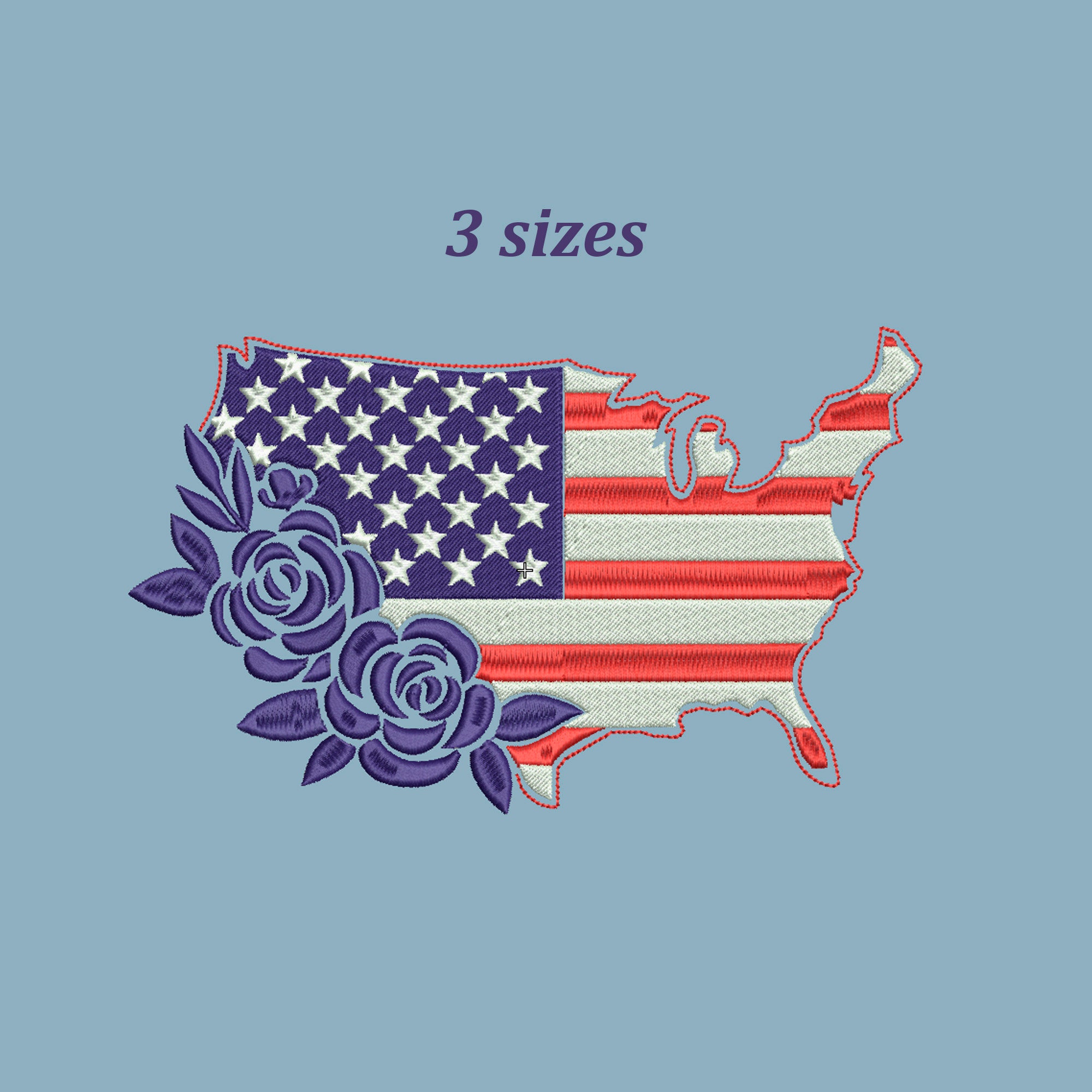 American Flag Machine Embroidery Design USA Flag Design - Etsy