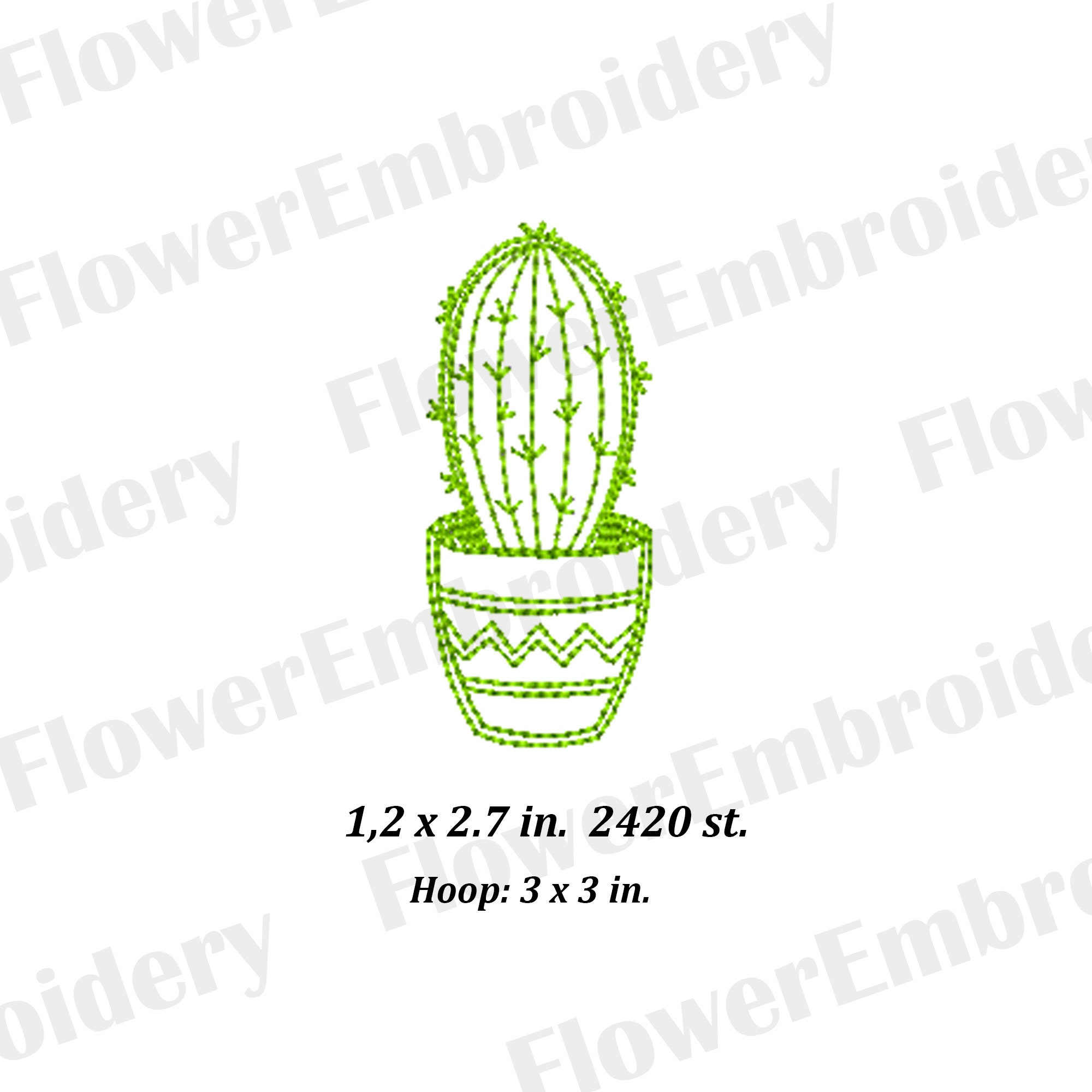 Cactus Embroidery Design Plant Embroidery Design Embroidery - Etsy