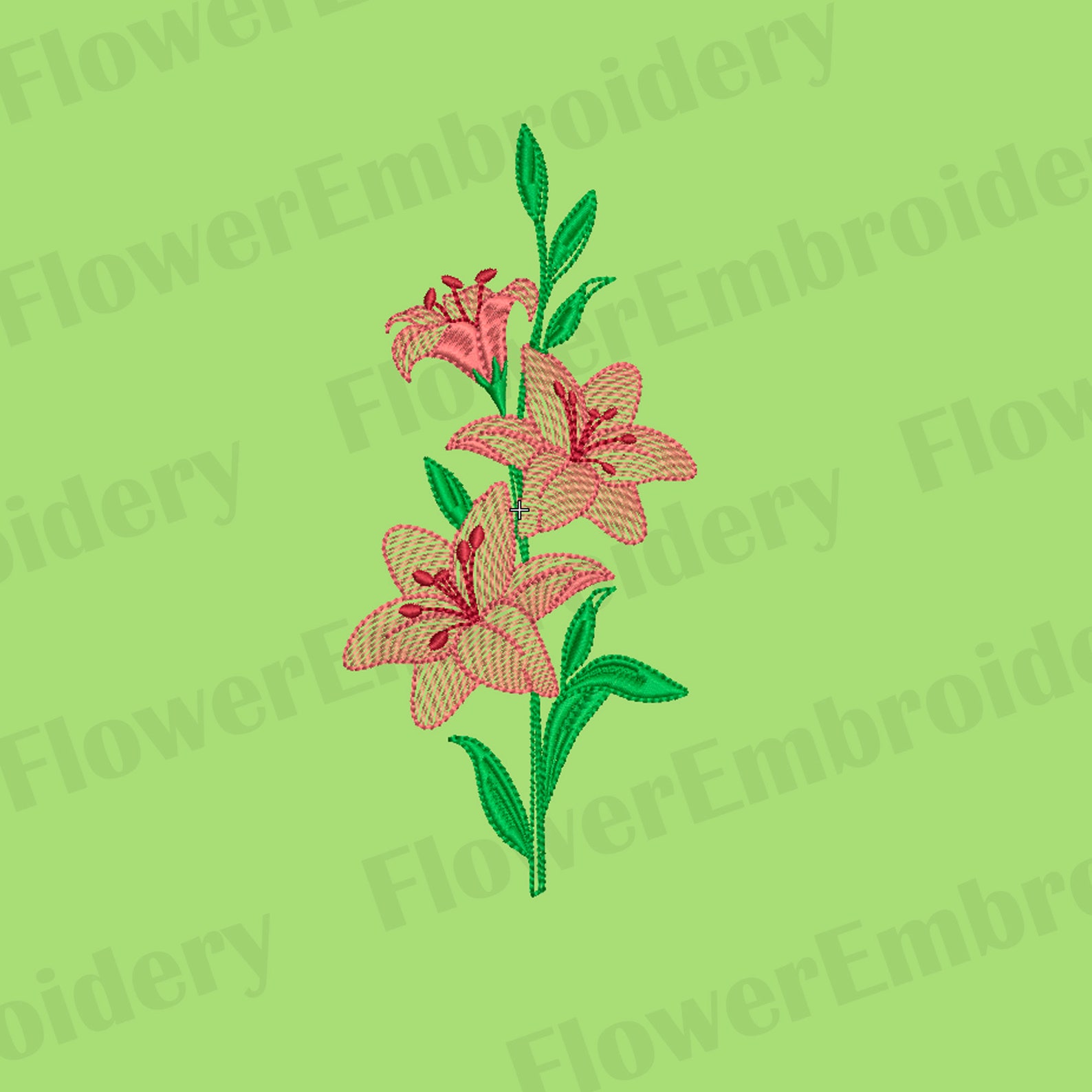 Lilies Machine Embroidery Design Flora Embroidery Line Art Embroidery ...