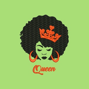 Black Queen Embroidery Design: African American Woman - Etsy