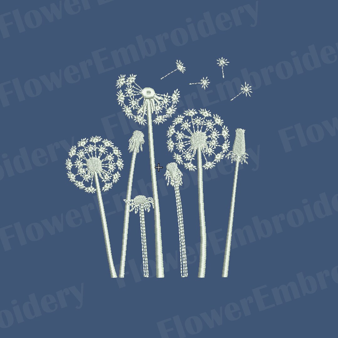 Dandelion Machine Embroidery Machine Embroidery Wild Flowers Embroidery ...
