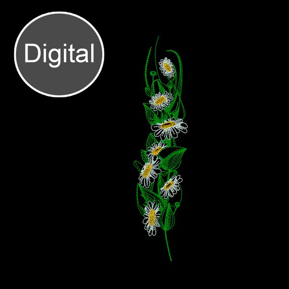Daisy Flower Machine Embroidery Design Wildflower Embroidery | Etsy