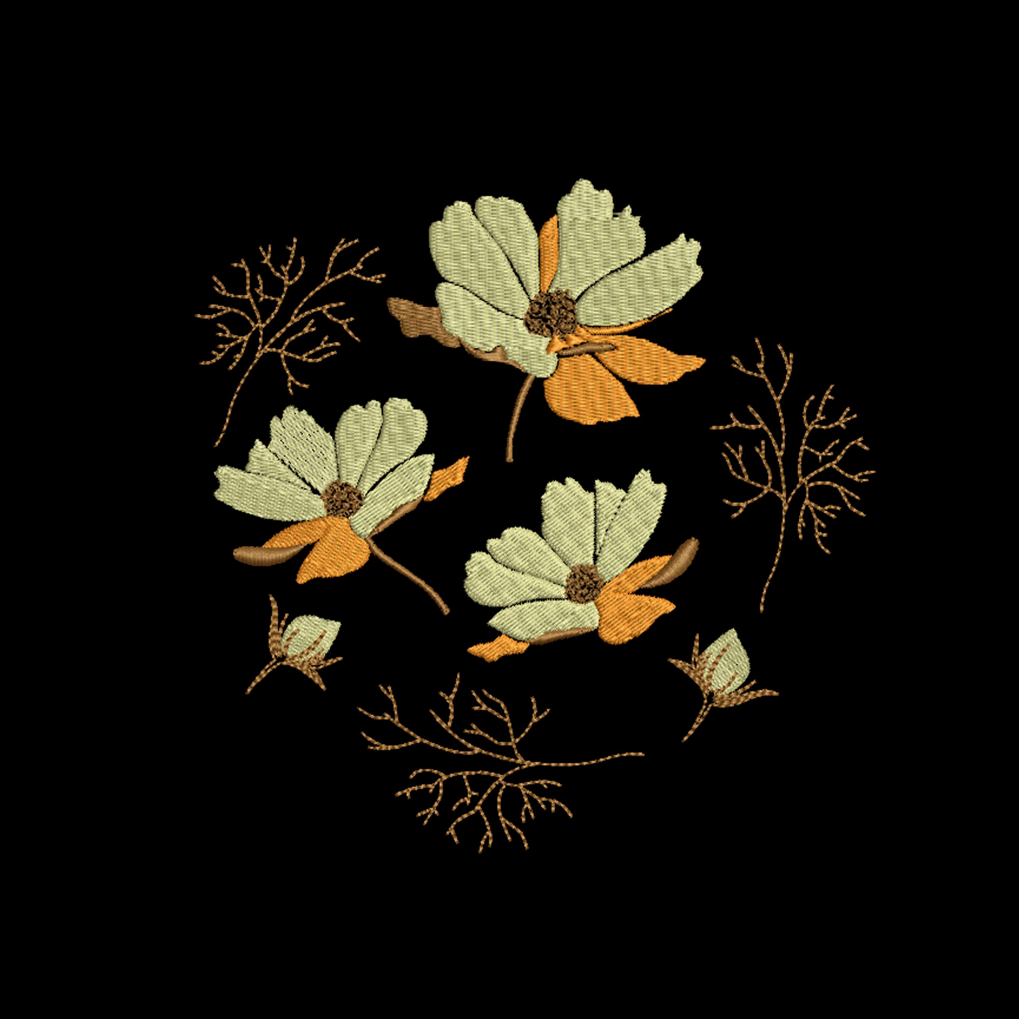 Wildflower Machine Embroidery Design Embroidery Designs - Etsy