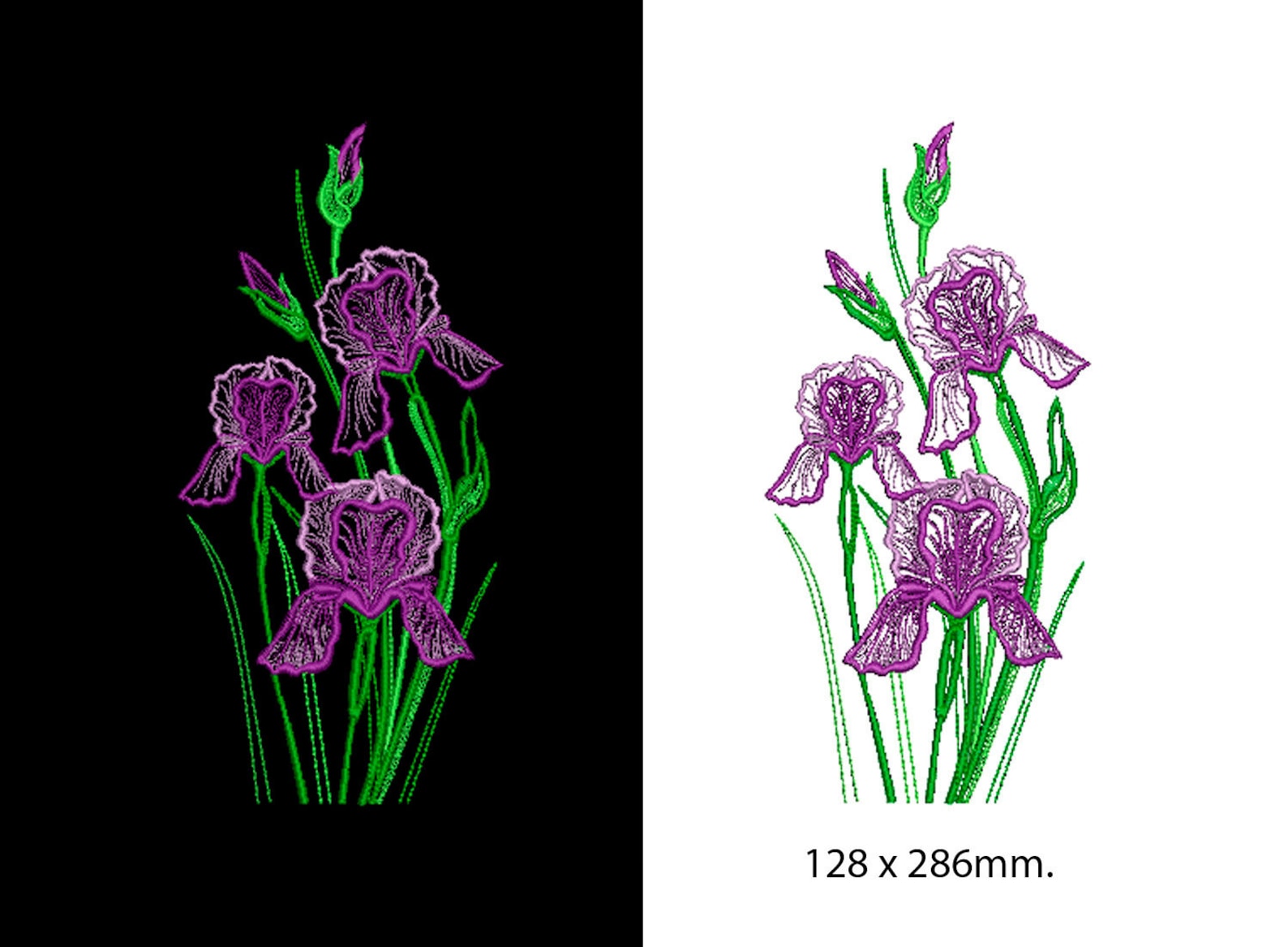 Iris machine embroidery design Embroidery designs for machine | Etsy