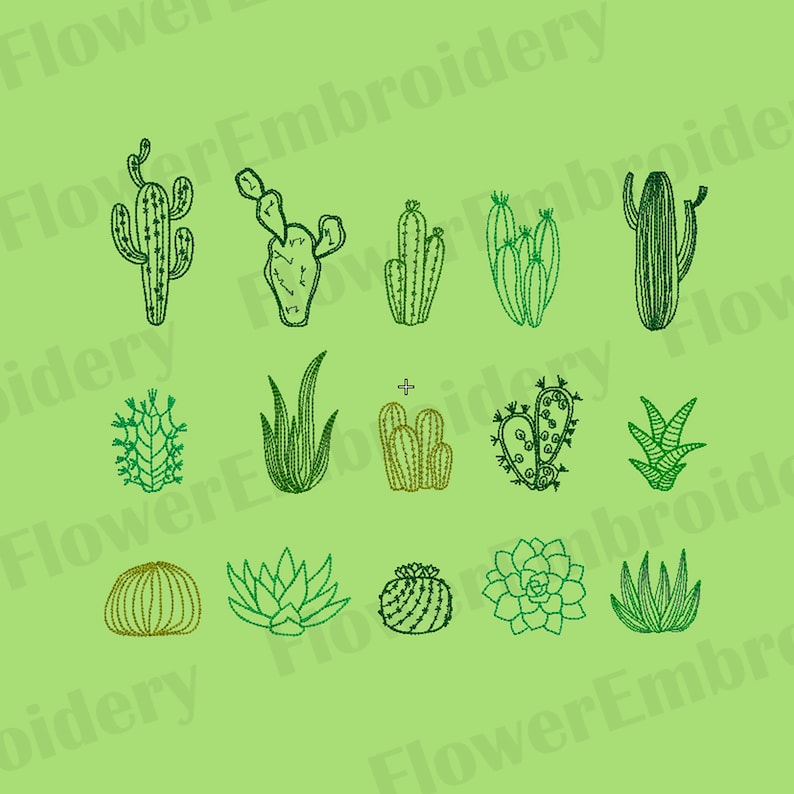 Cactus Embroidery Design Machine Embroidery Designs Cactus - Etsy