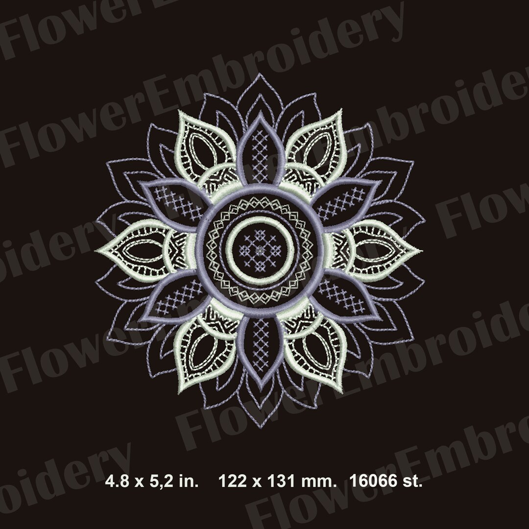 Mandala Machine Embroidery Design Hoop 5 X 7 in Embroidery Mandala Folk ...