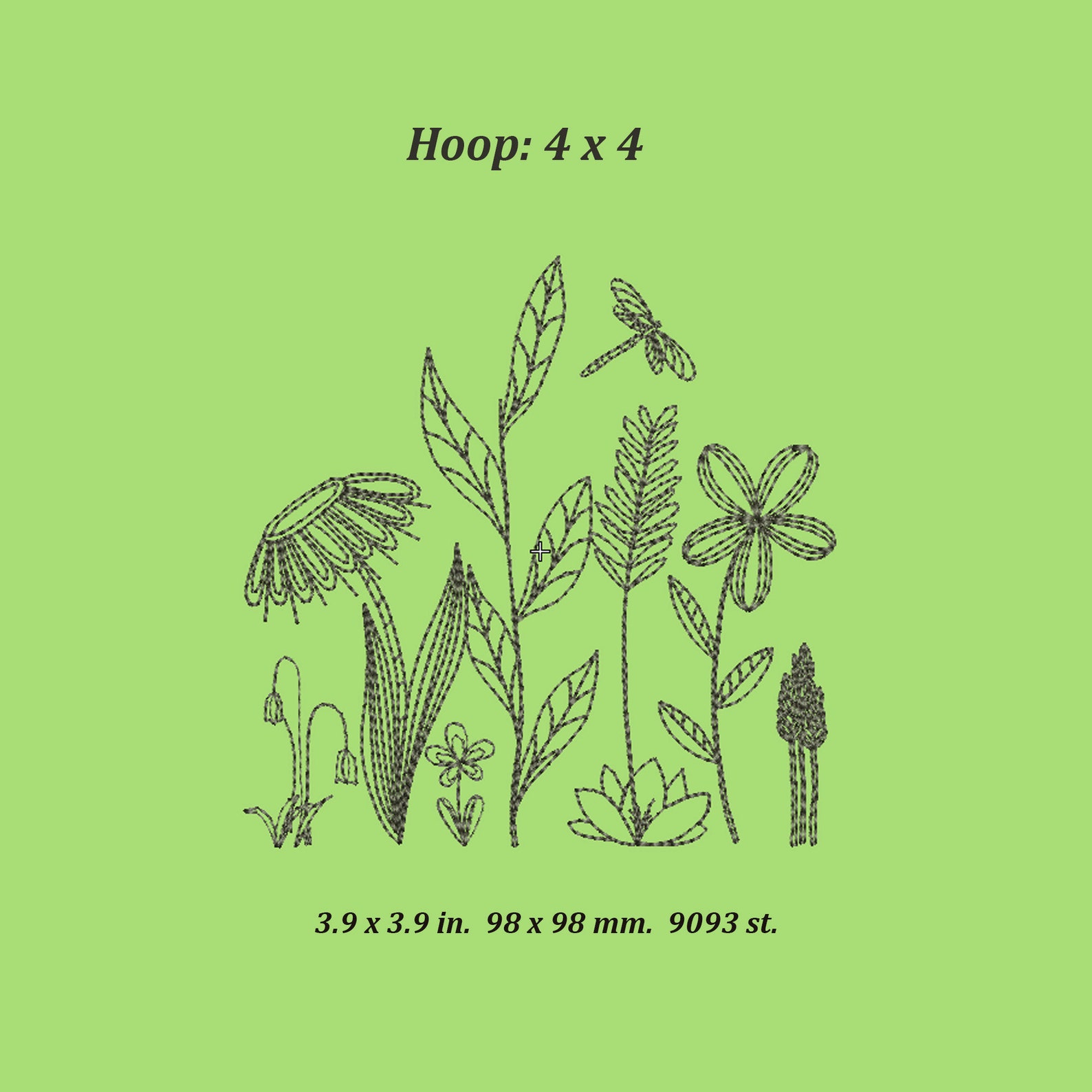 Machine Embroidery Design Grass Wildflower Wildflower Machine - Etsy