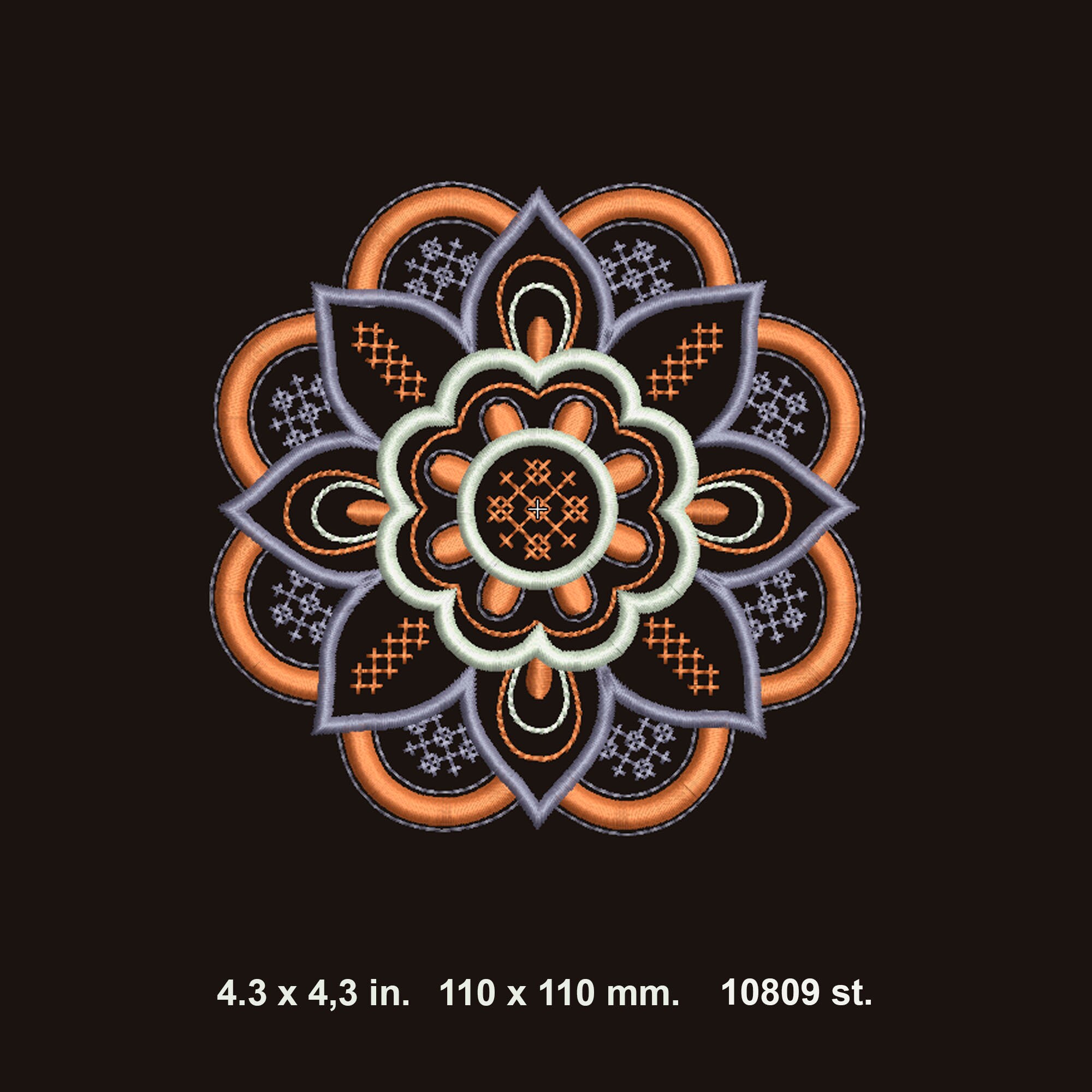 Floral mandala embroidery design Mandala machine embroidery | Etsy