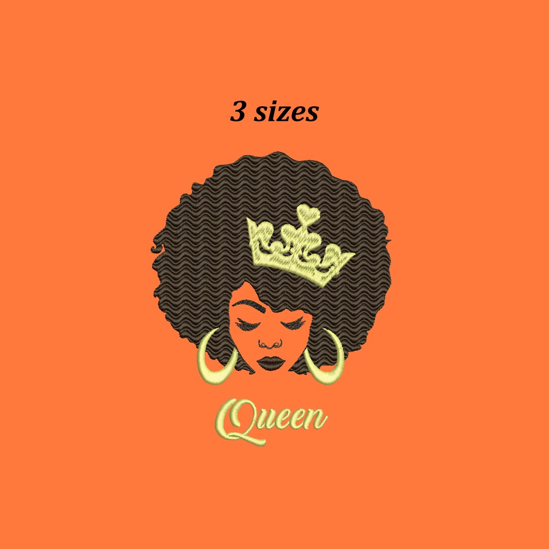 Black Queen Embroidery Design: African American Woman - Etsy