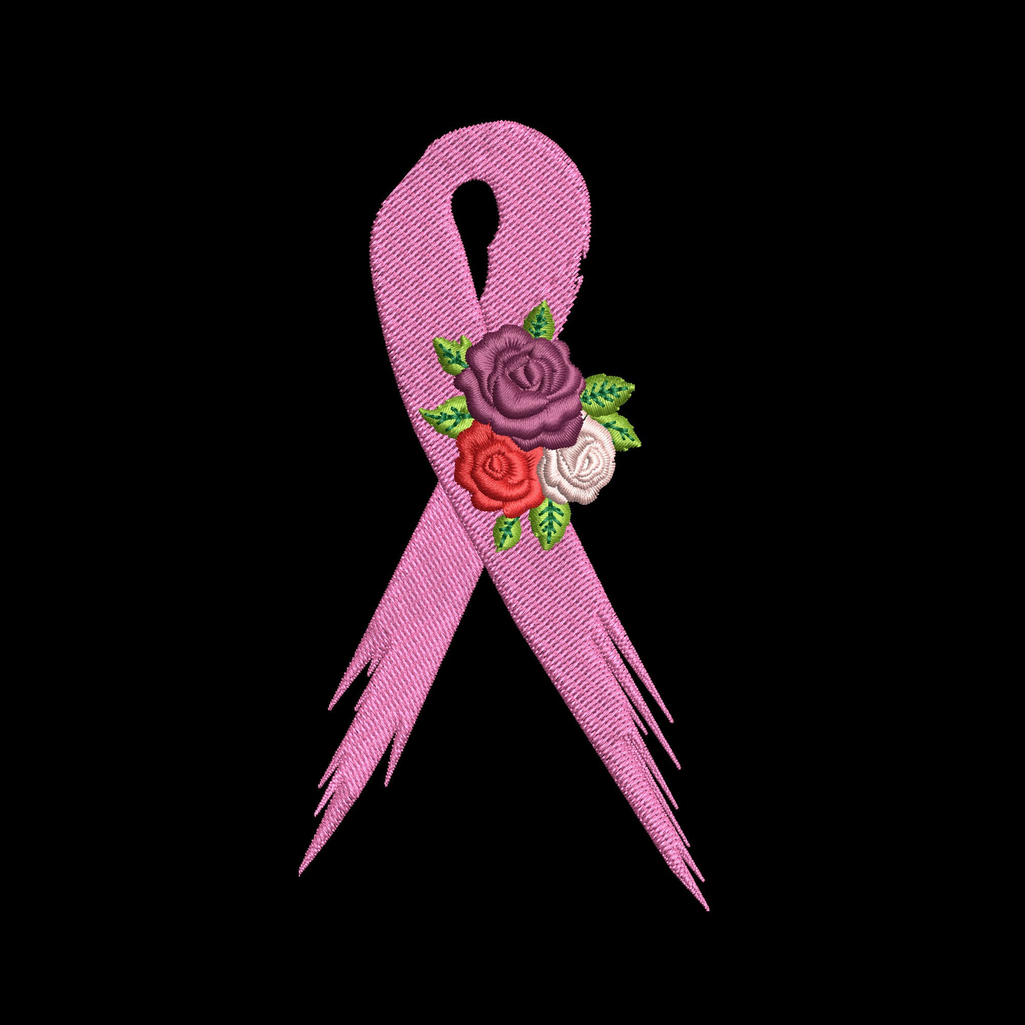 Awareness Ribbon Embroidery Design Feather Pink Ribbon - Etsy